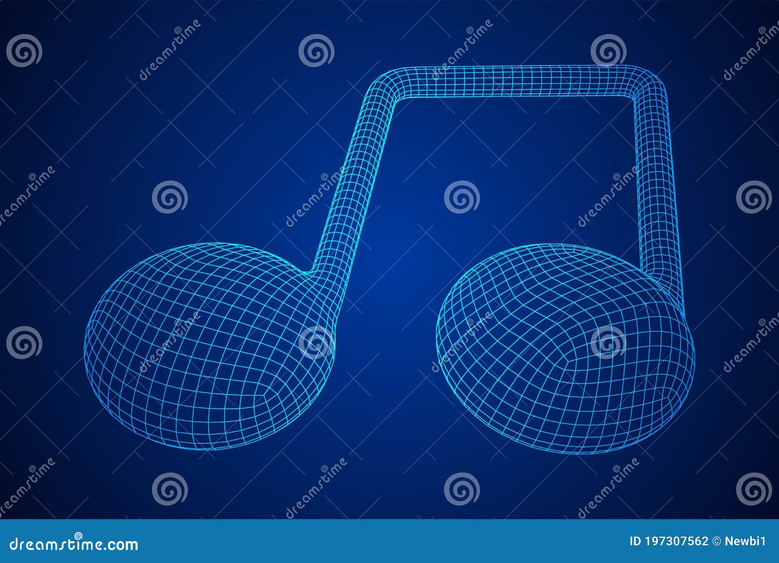 Music Note. Wireframe Low Poly Mesh Vector Illustration Stock Vector ...