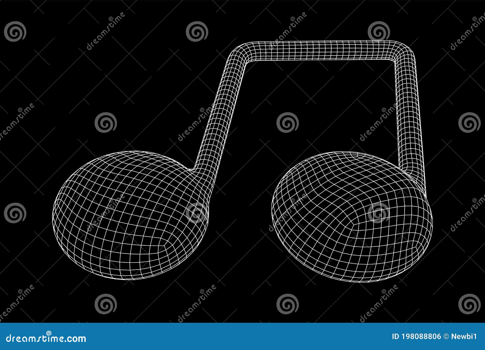 Music Note. Wireframe Low Poly Mesh Vector Illustration Stock Vector ...