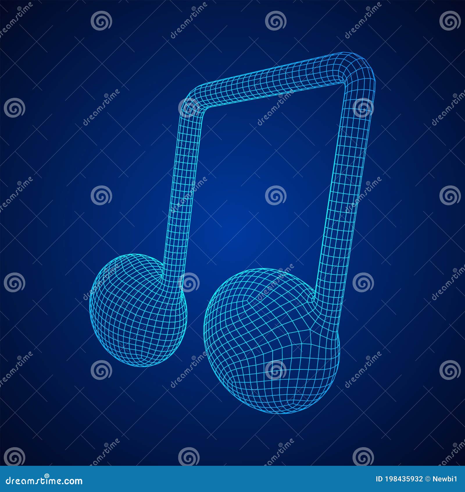 Music Note. Wireframe Low Poly Mesh Vector Illustration Stock Vector ...
