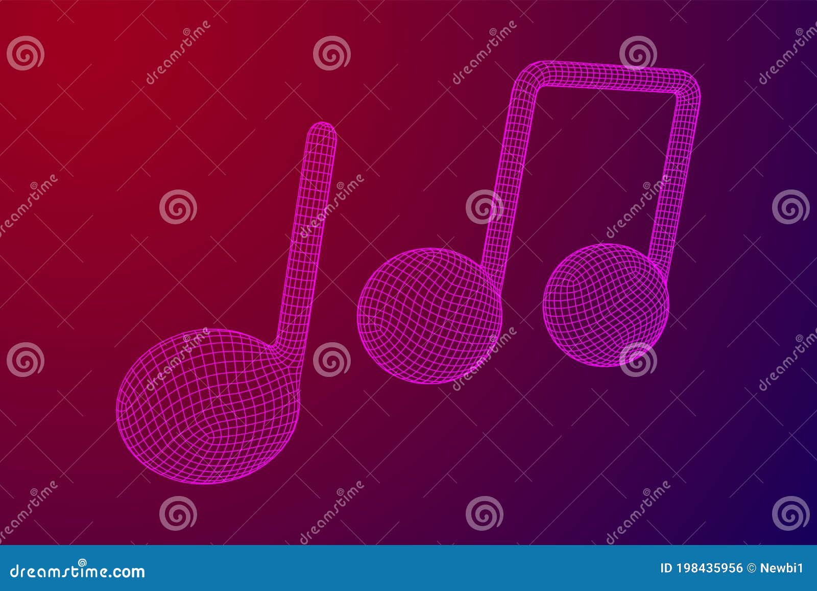 Music Note. Wireframe Low Poly Mesh Vector Illustration Stock Vector ...