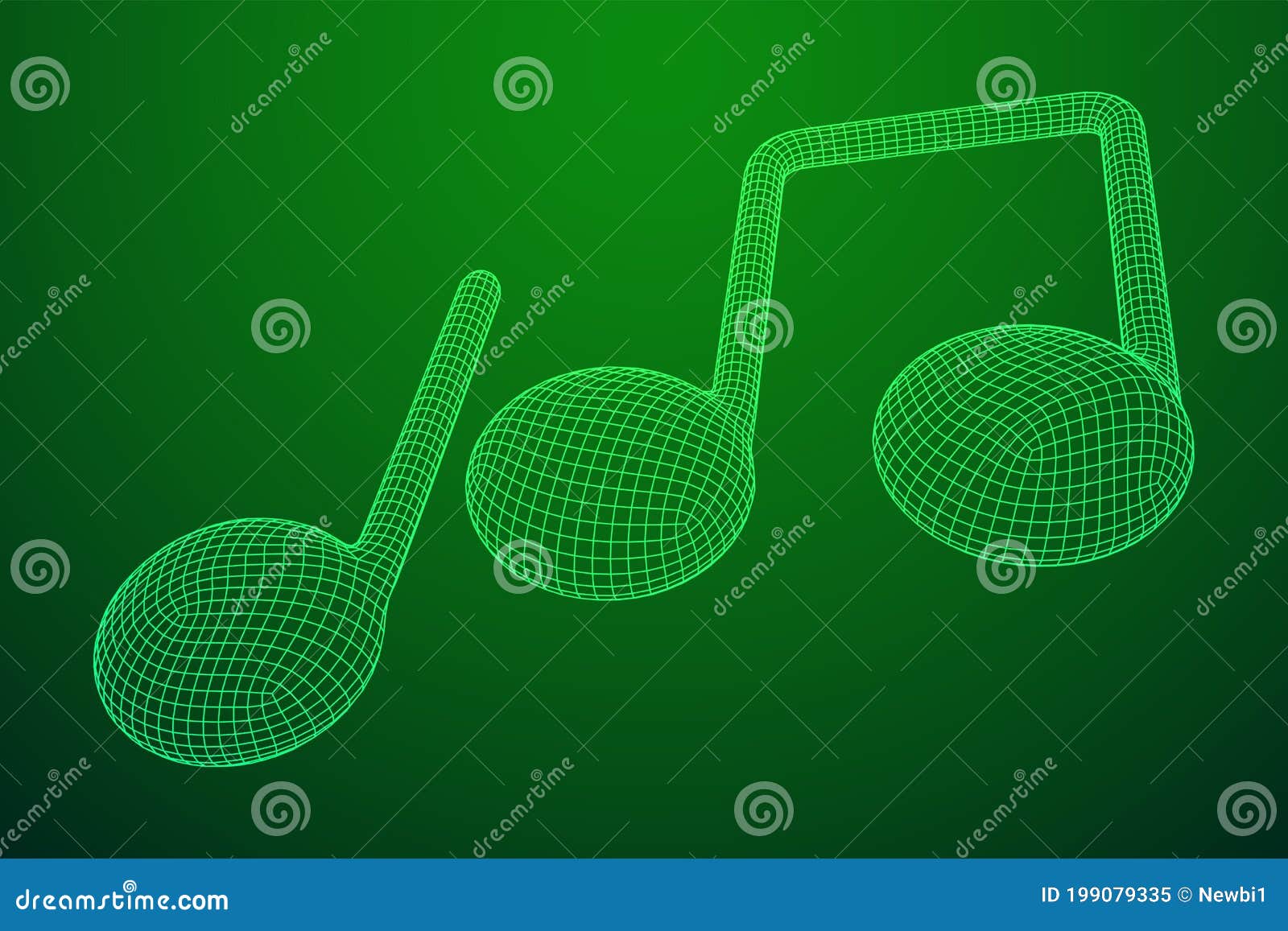 Music Note. Wireframe Low Poly Mesh Vector Illustration Stock Vector ...