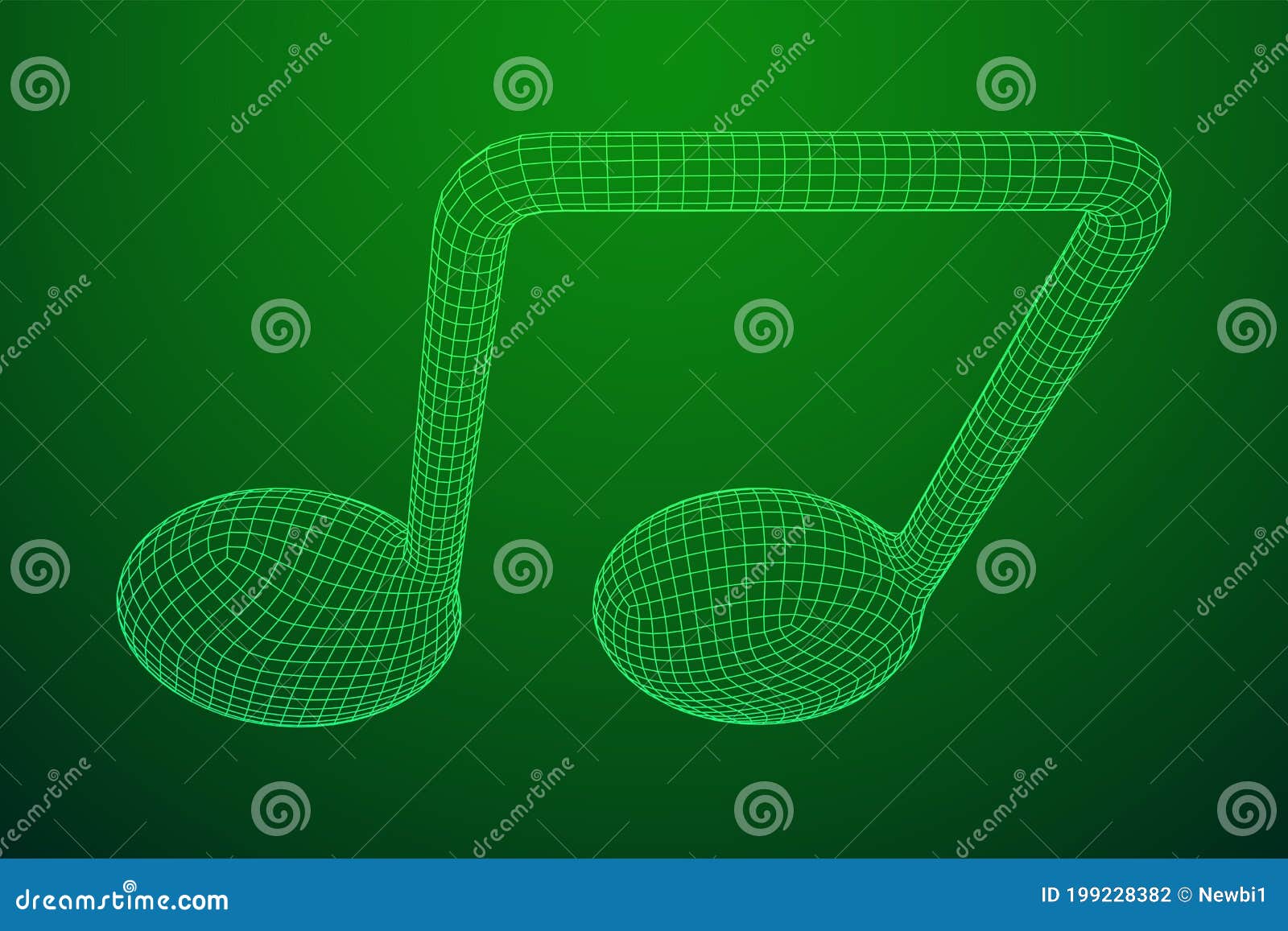Music Note. Wireframe Low Poly Mesh Vector Illustration Stock Vector ...