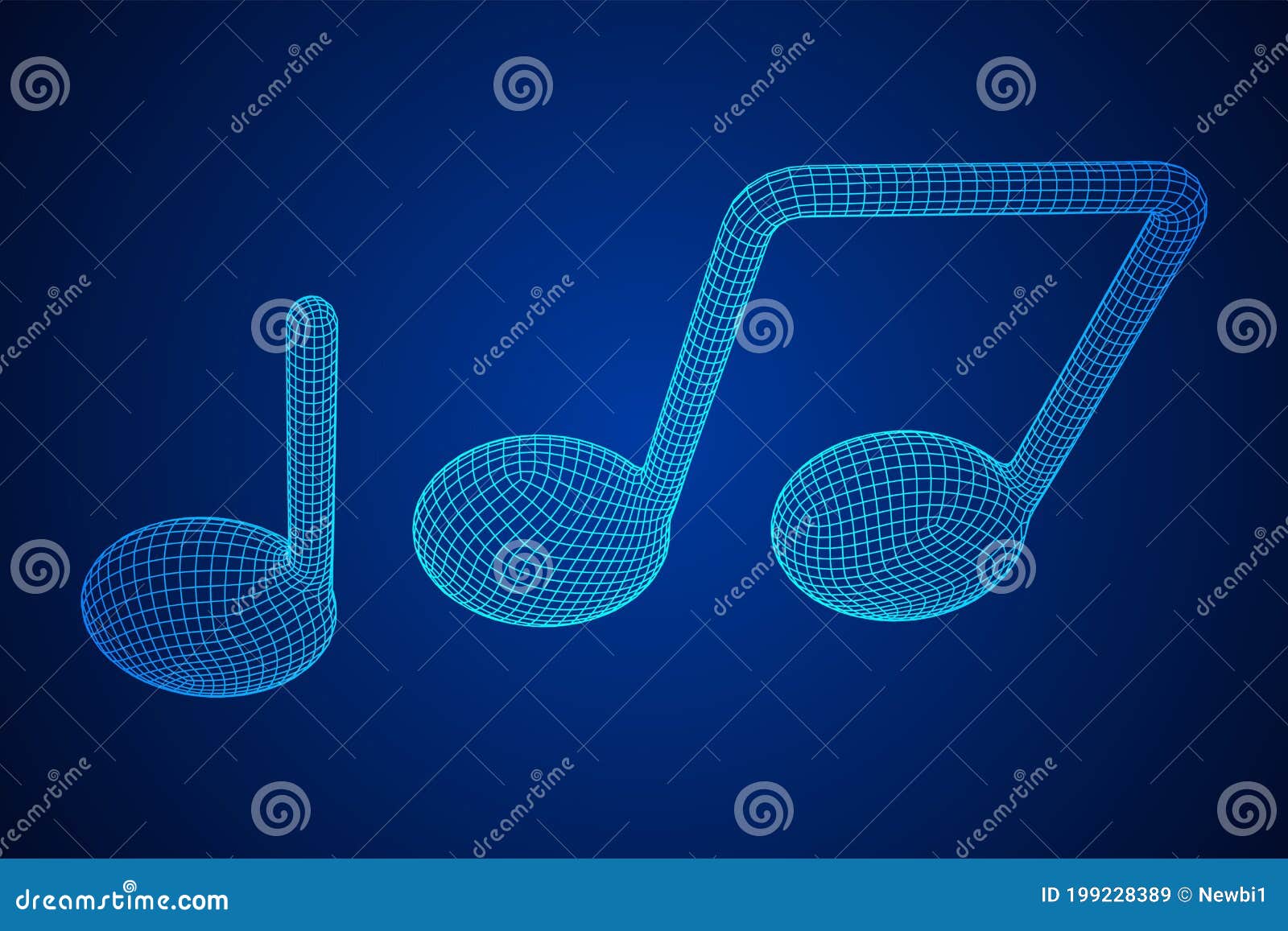 Music Note. Wireframe Low Poly Mesh Vector Illustration Stock Vector ...