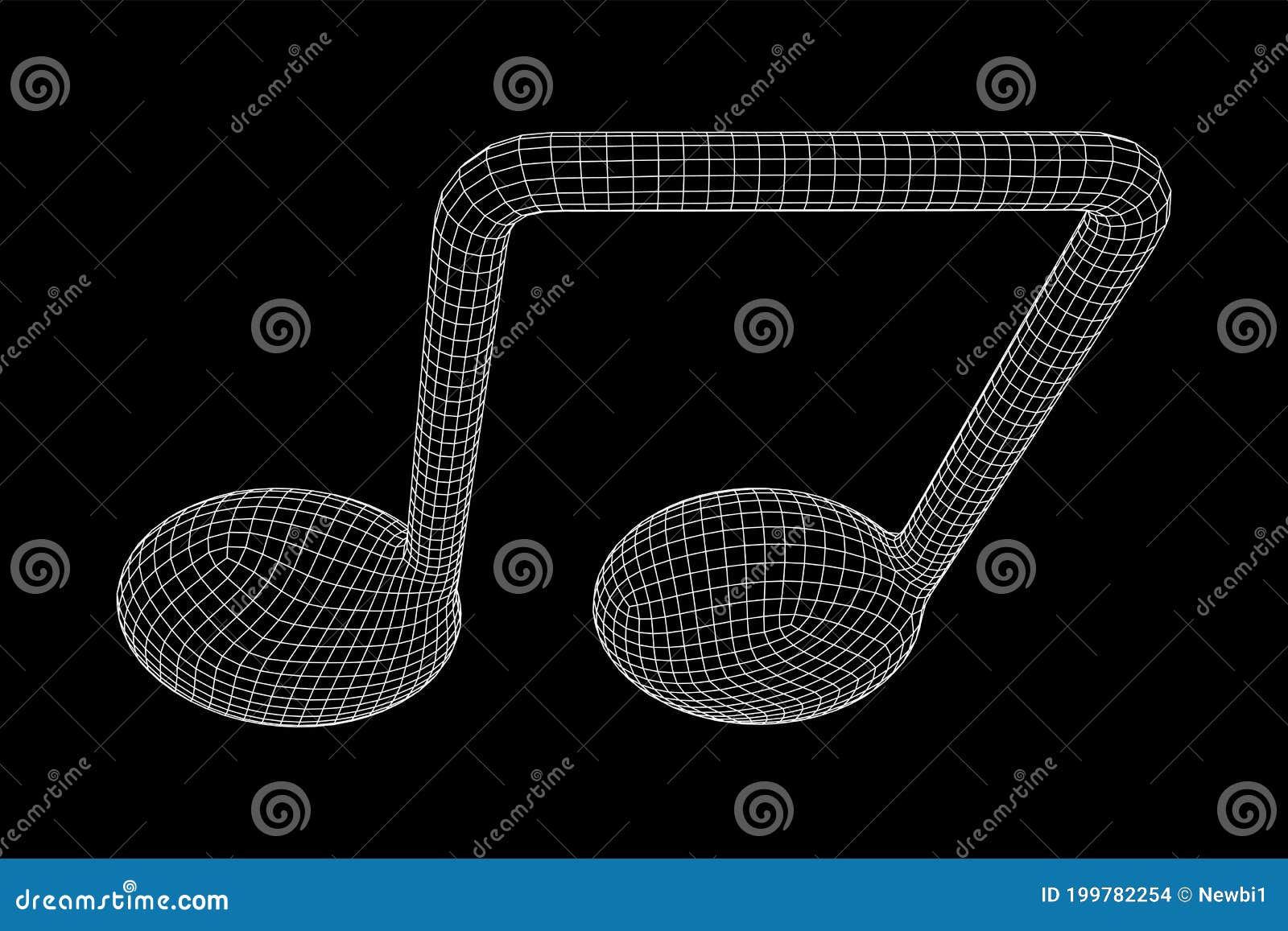 Music Note. Wireframe Low Poly Mesh Vector Illustration Stock Vector ...