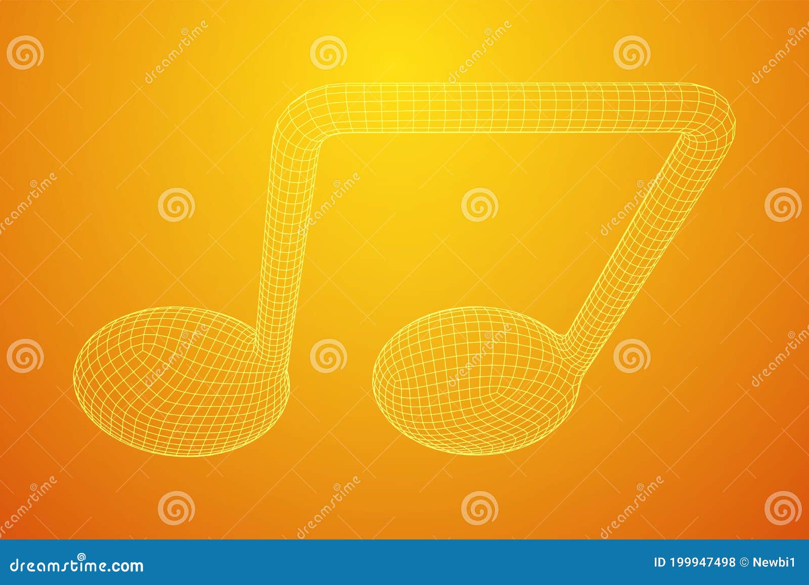 Music Note. Wireframe Low Poly Mesh Vector Illustration Stock Vector ...