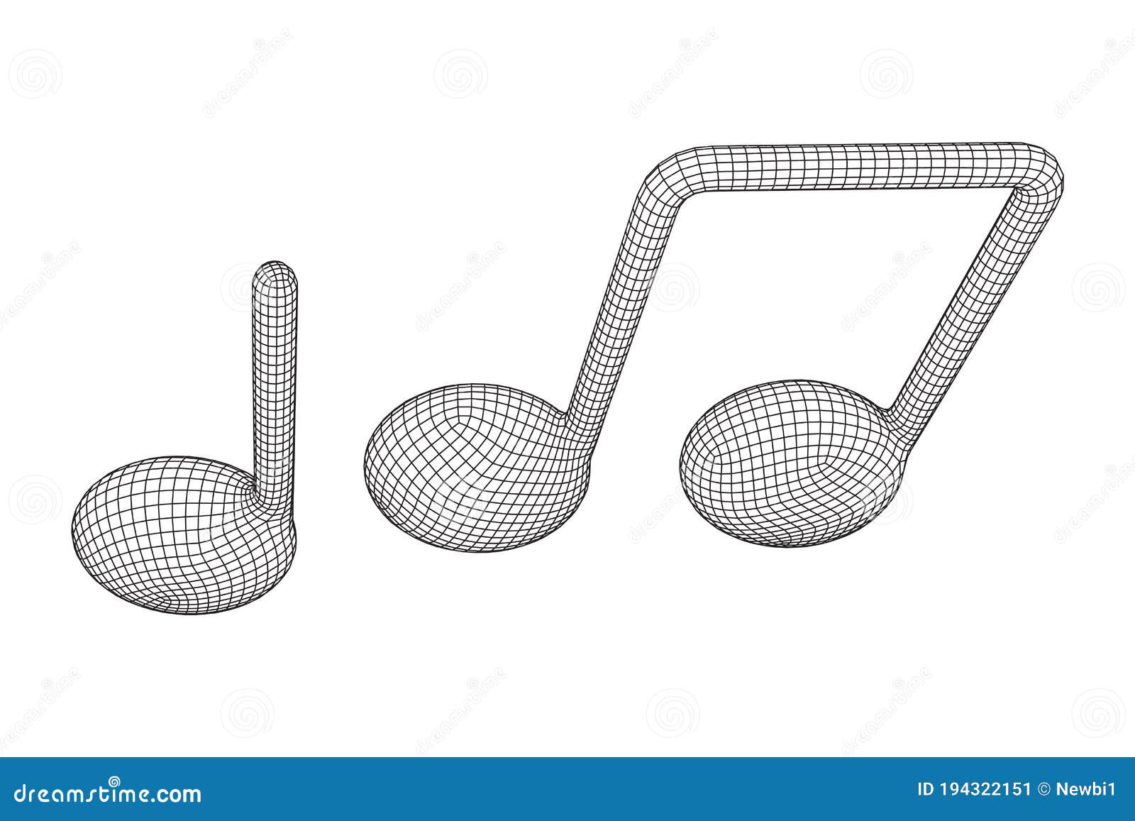 Music Note. Wireframe Low Poly Mesh Vector Illustration. Stock Vector ...