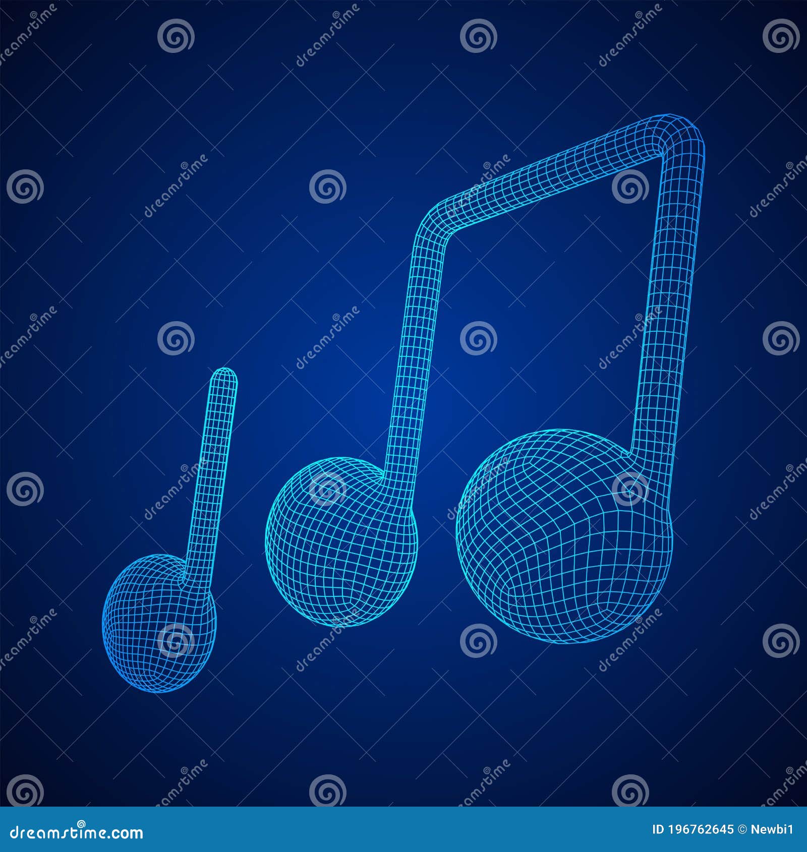 Music Note. Wireframe Low Poly Mesh Vector Illustration Stock Vector ...