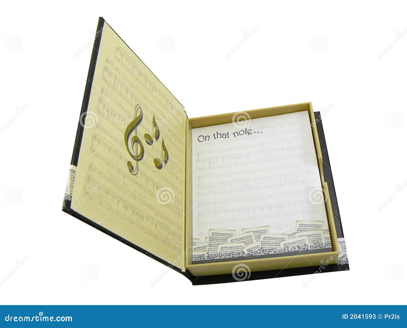 Music notebook stock image. Image of isolated, black, golden - 2041593