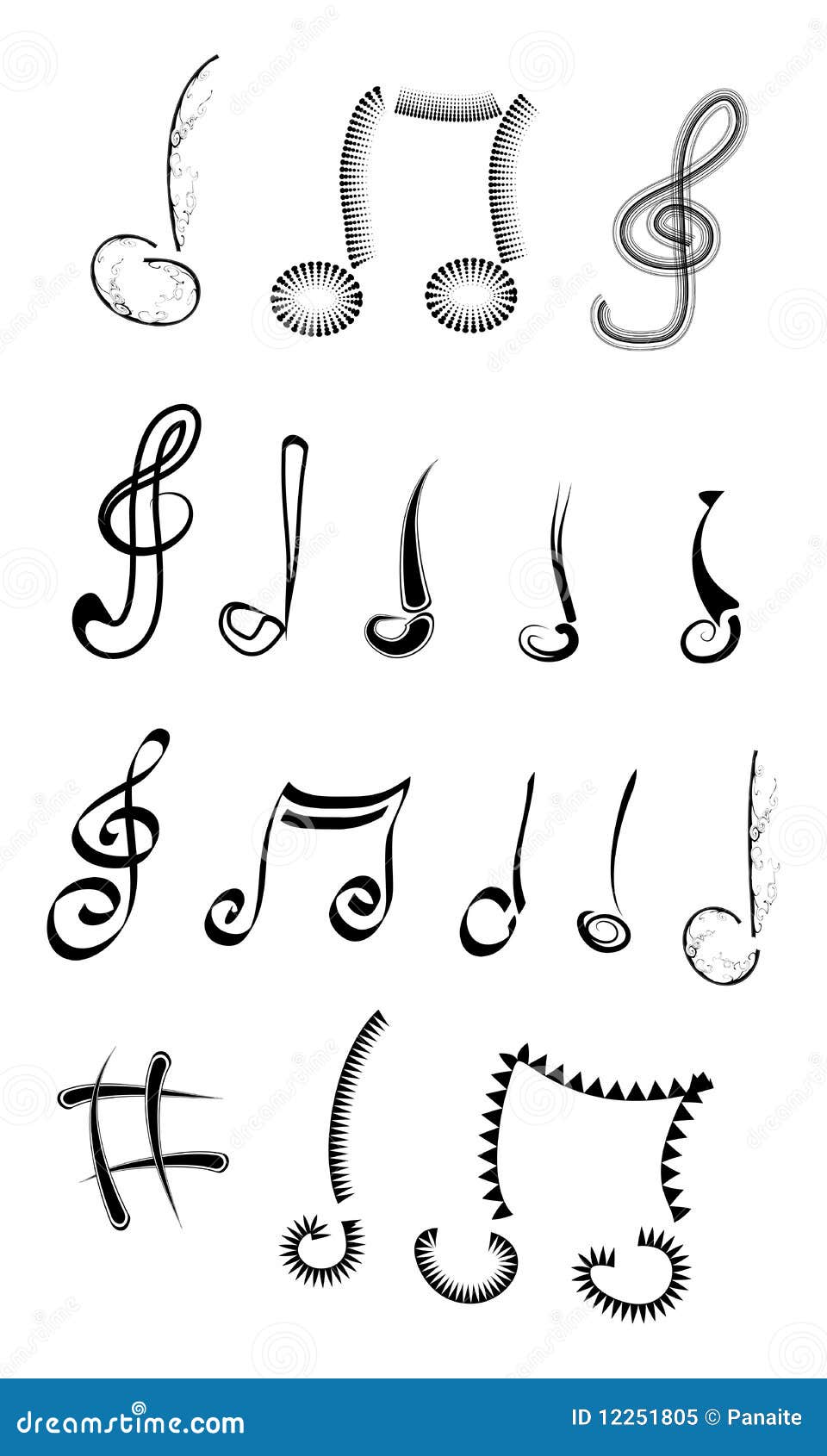 Music notes abstract stock illustration. Illustration of beautiful ...