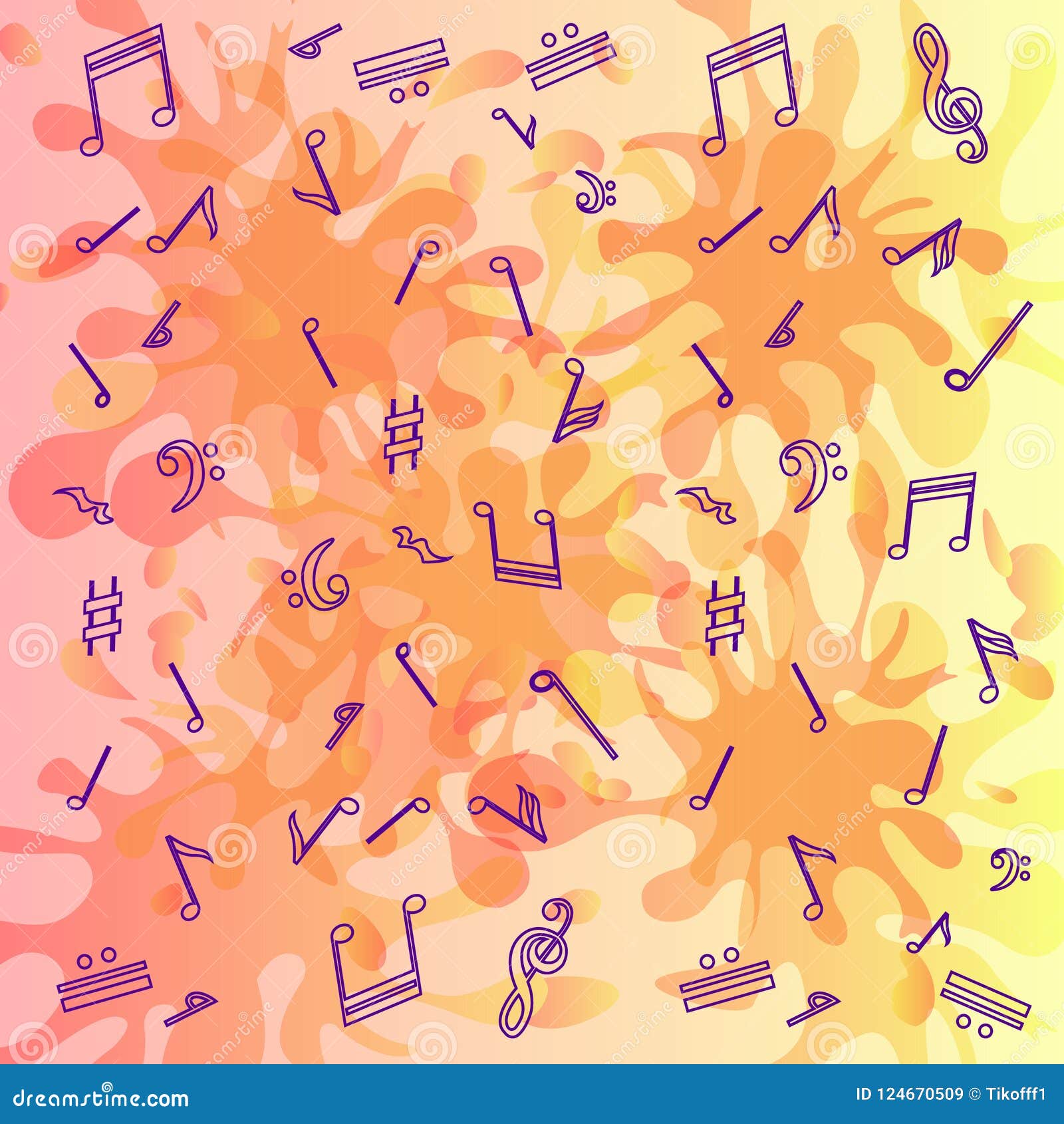 Music Notes, Abstract Multicolored Blocks Stock Vector - Illustration ...