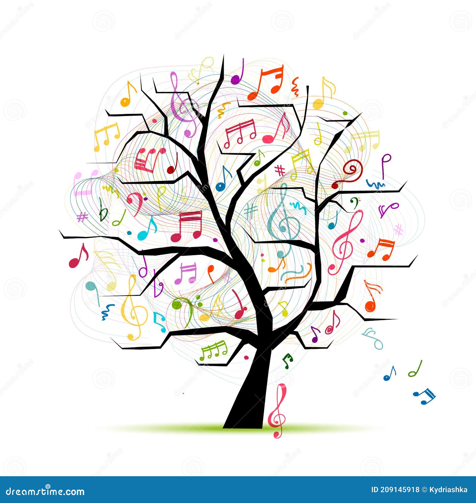 Music Notes. Abstract Musical Tree for Your Design Stock Vector ...