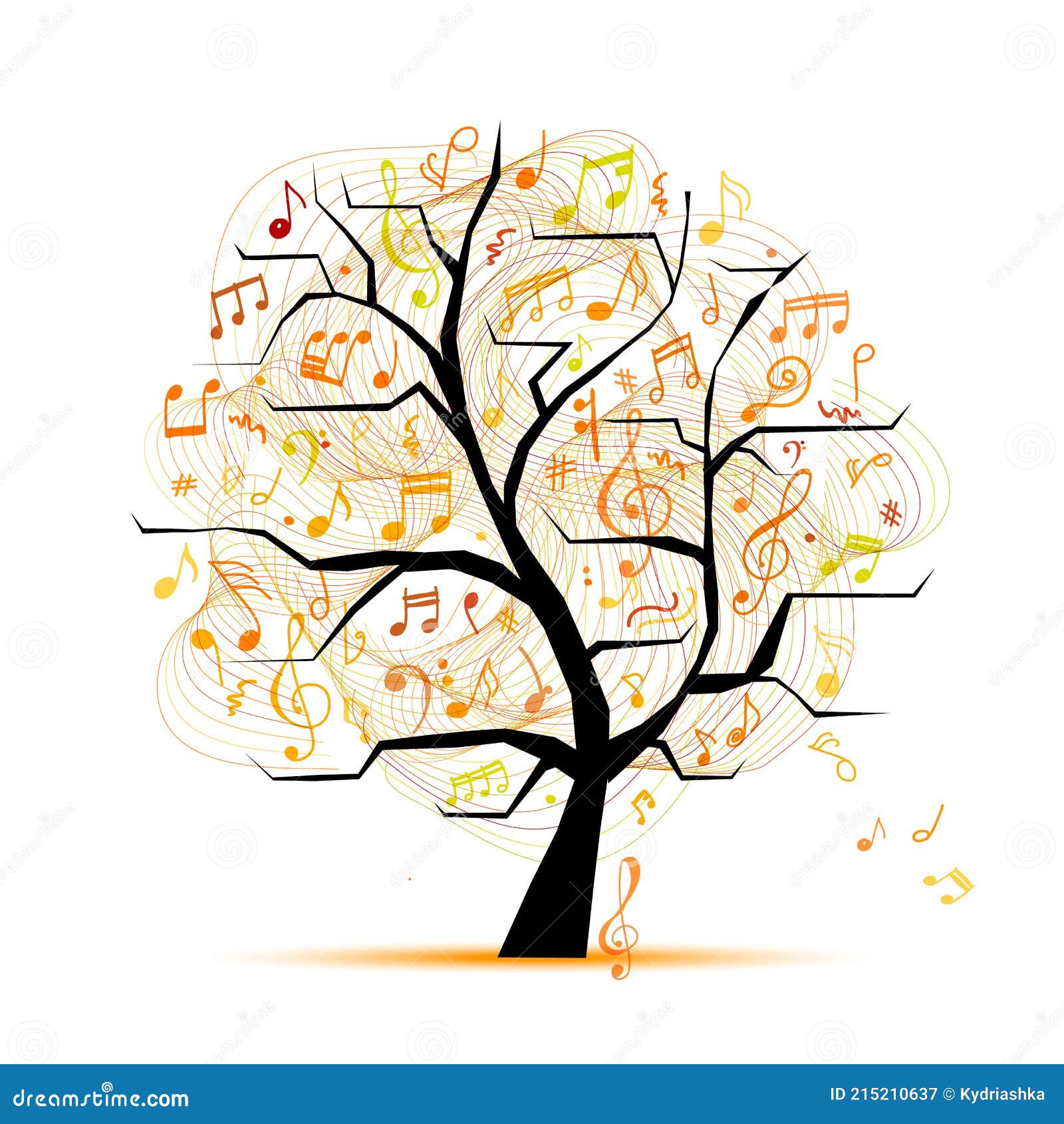 Music Notes. Abstract Musical Tree for Your Design Stock Vector ...