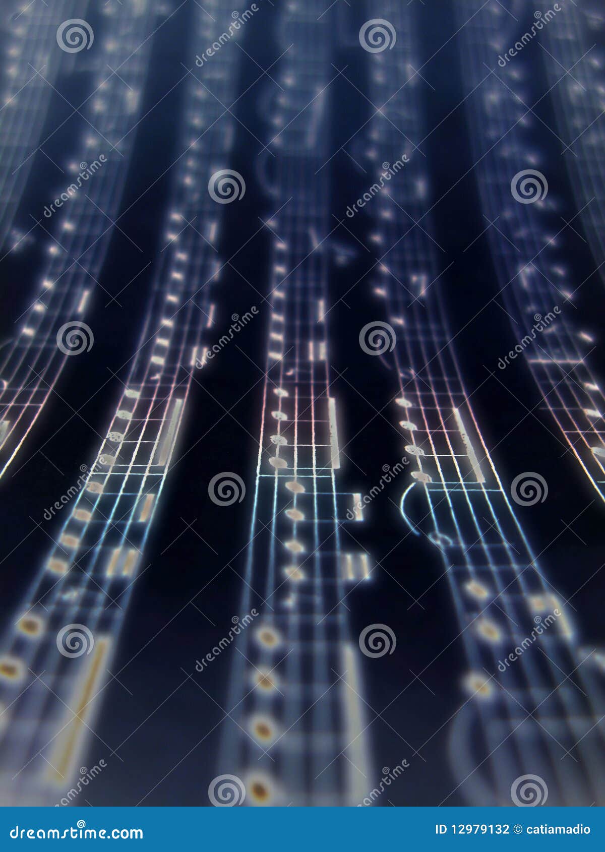 Music Notes In Blue Banner Background Stock Illustration ...