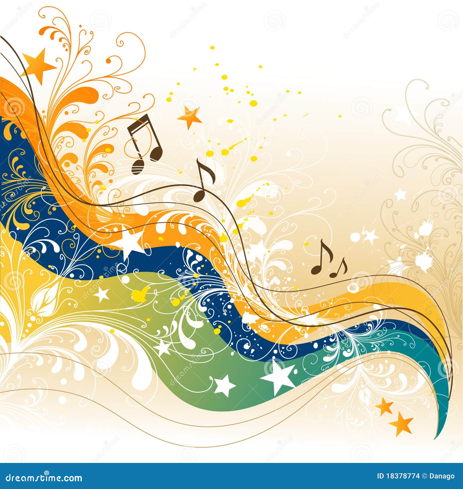 Music notes background stock vector. Illustration of artist - 18378774