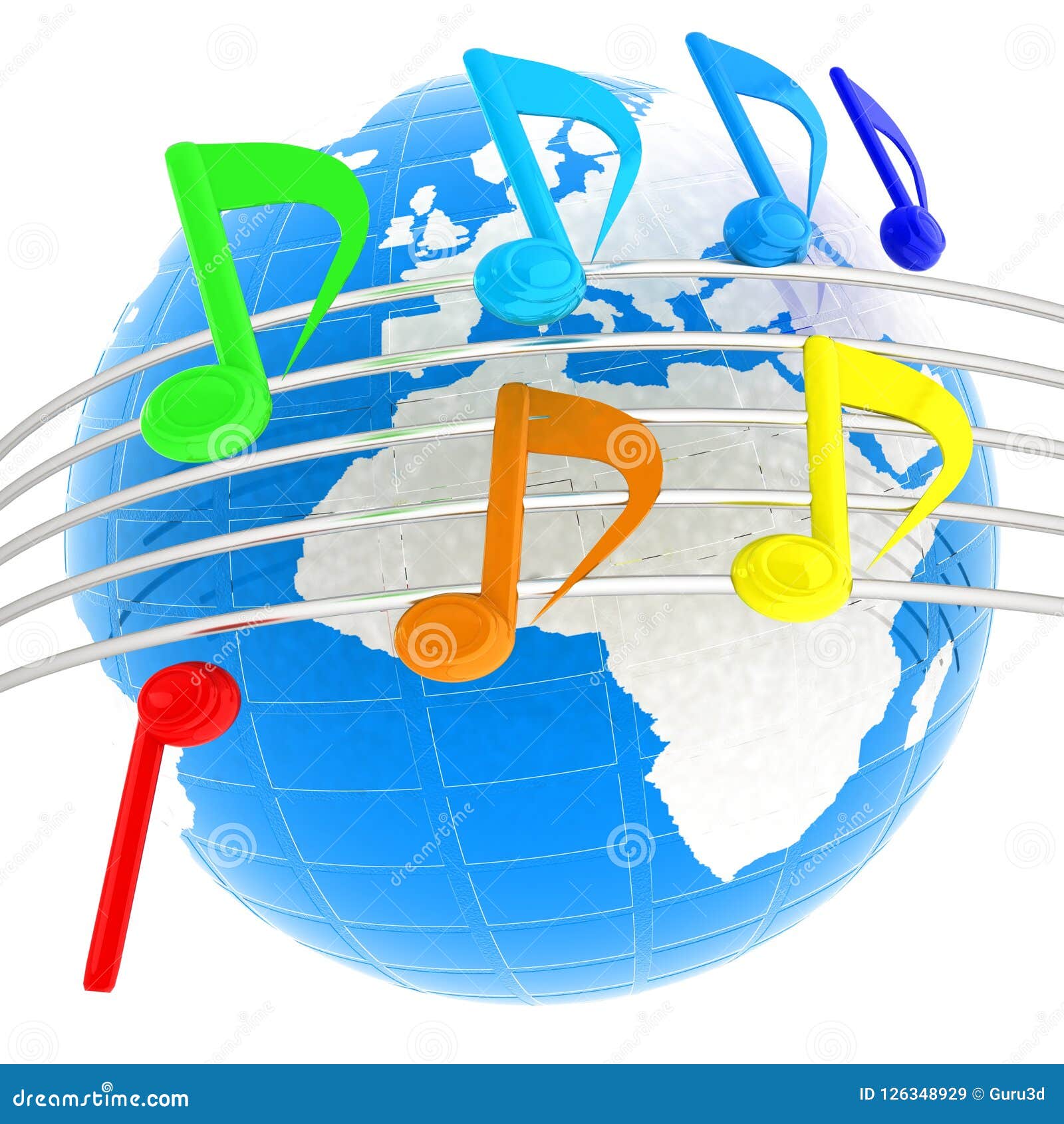 Music notes background stock illustration. Illustration of multicolor ...