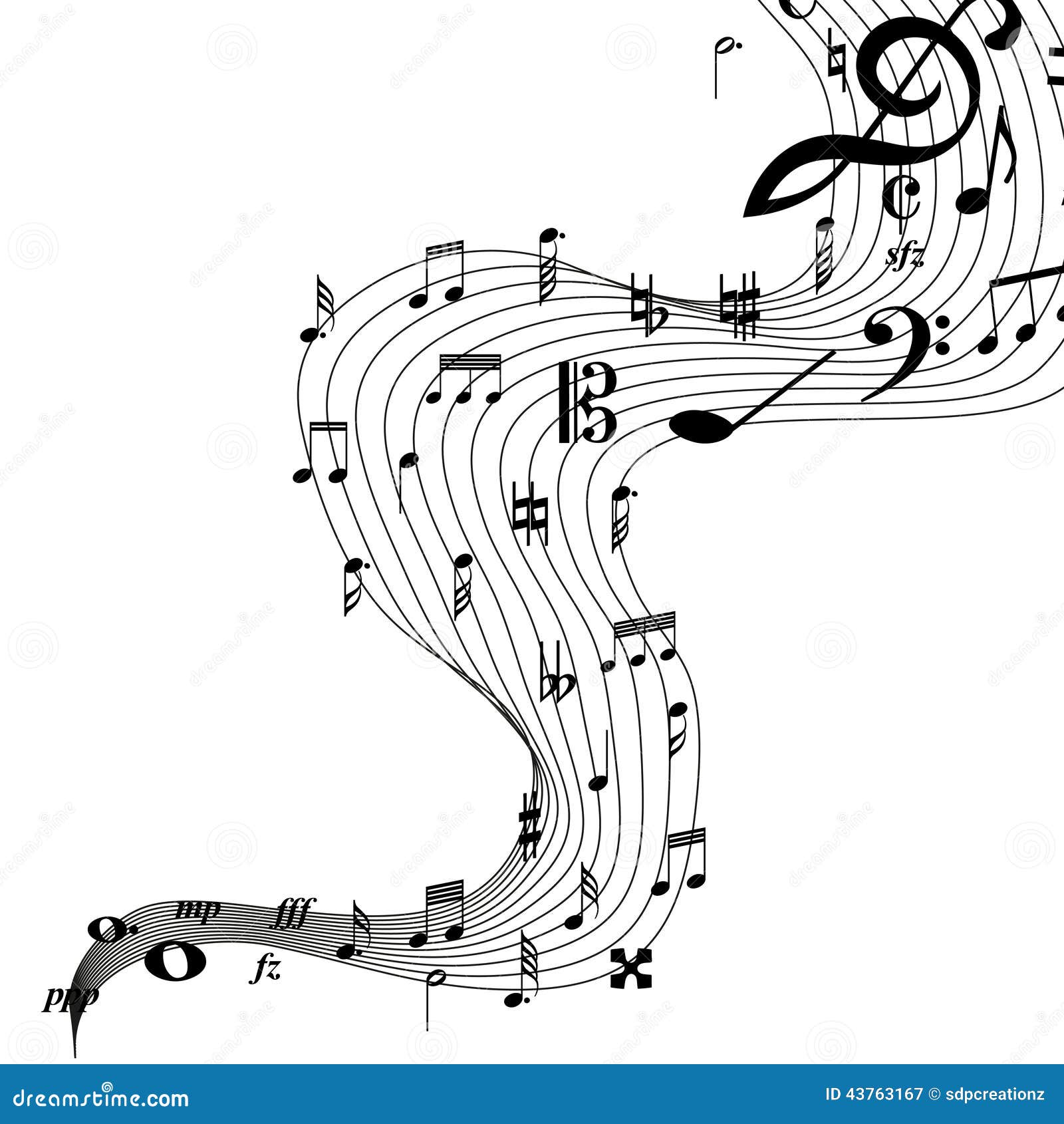 Music Notes stock vector. Illustration of isolated, concert - 43763167