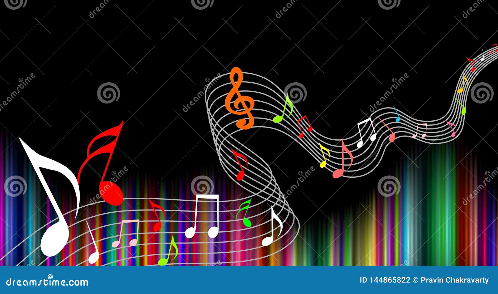 Multi Colored Music Notes