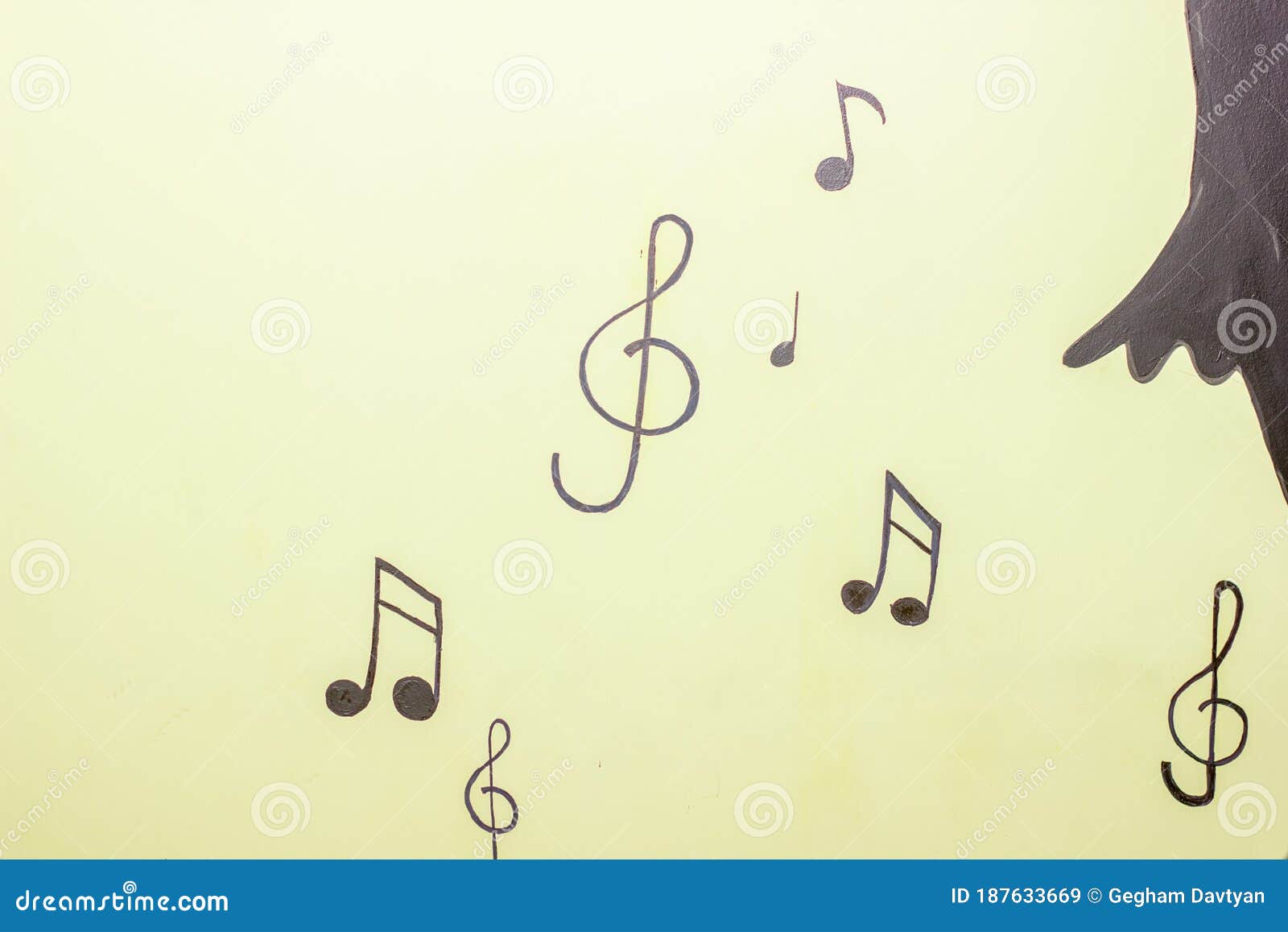 Music Notes Background, Music Notes on a Yellow Background Stock Image ...