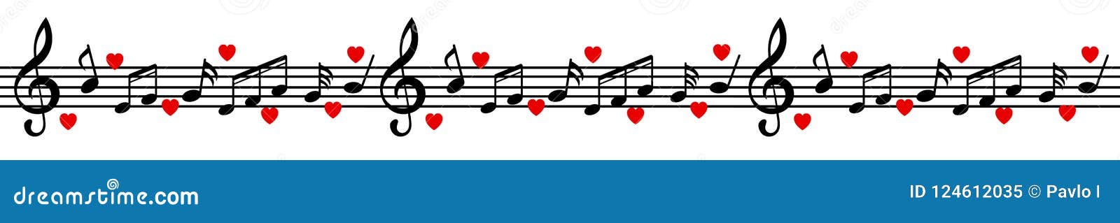Music Notes Background, Musical Notes with Hearts Vector Stock Vector ...