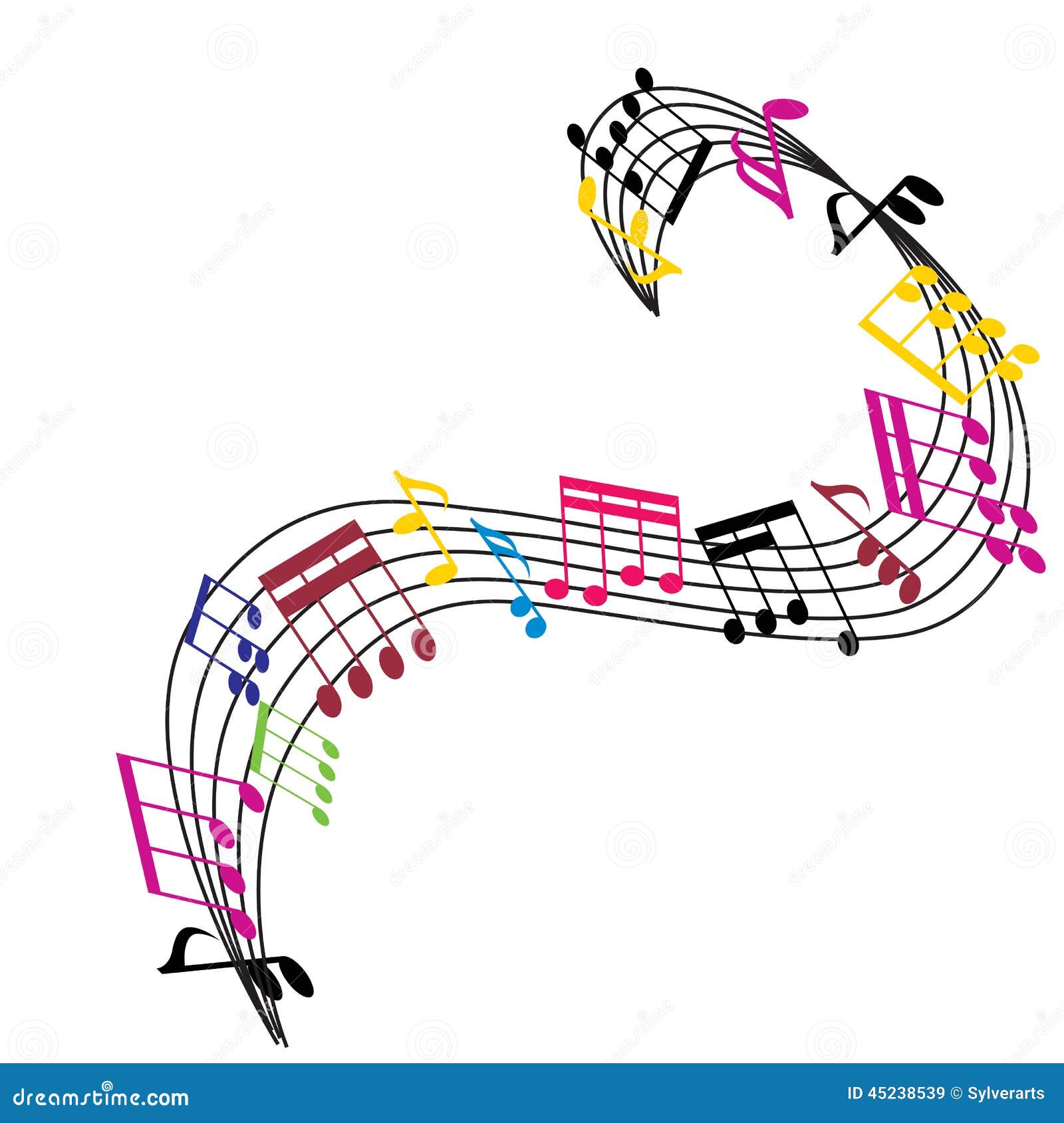 Music Notes Background, Musical Theme Composition Stock Vector ...