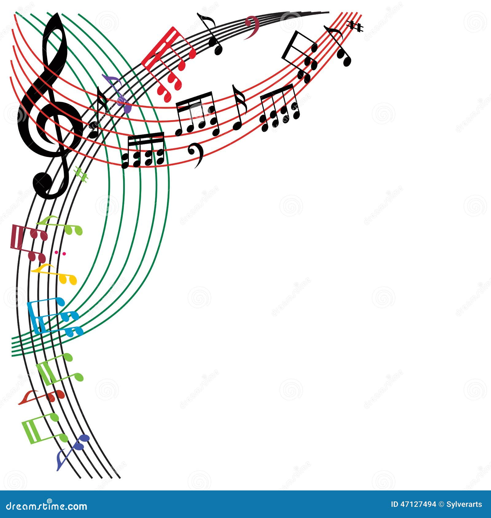 Music Notes Background, Stylish Musical Theme Composition, Vecto Stock ...