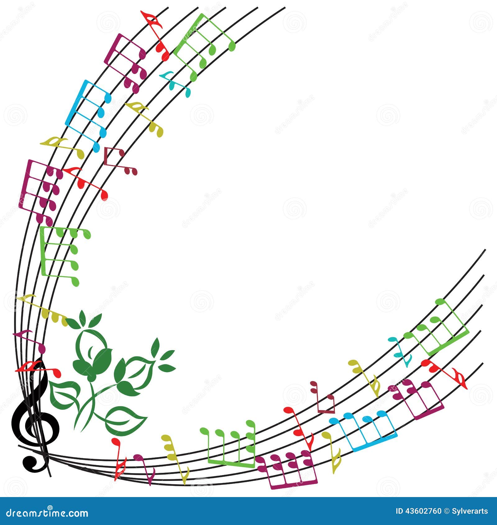 Music Notes Background, Stylish Musical Theme Frame, Vector ...