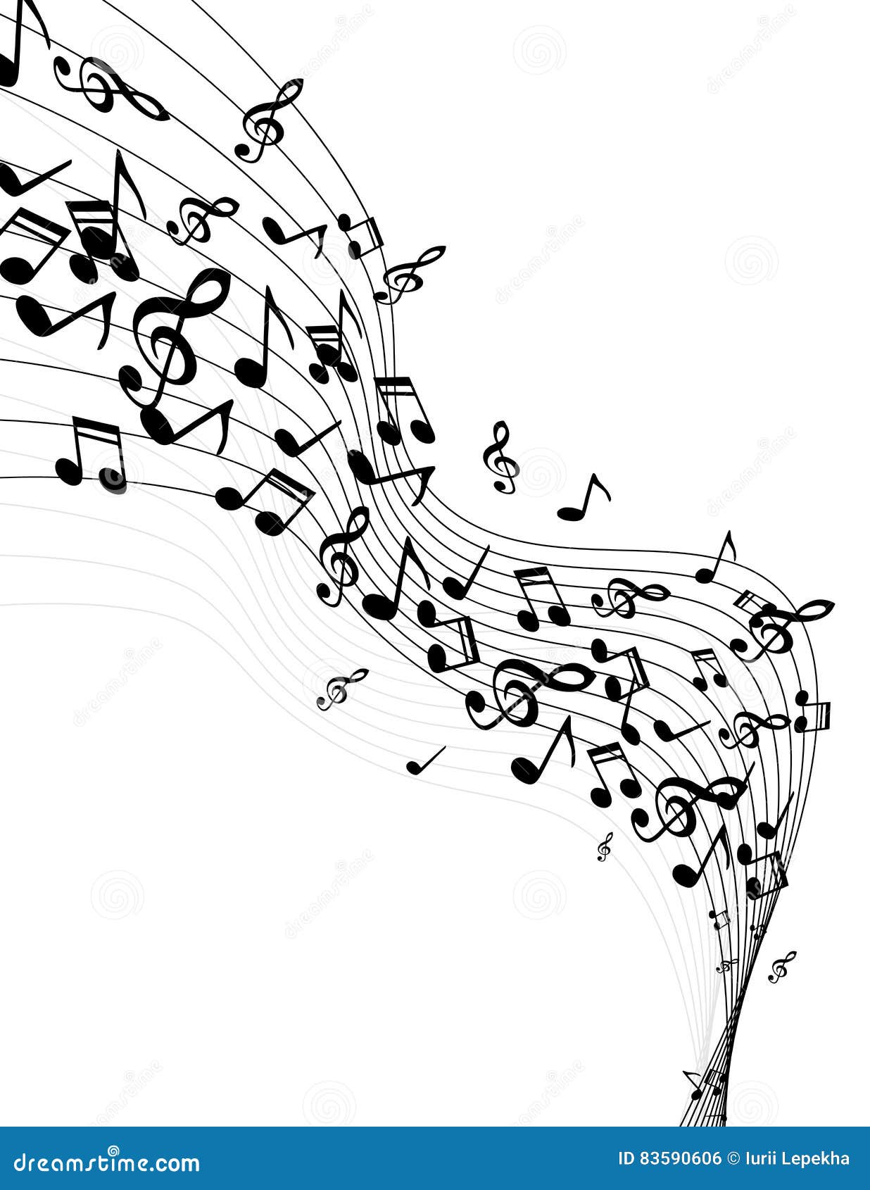 Music notes banner stock illustration. Illustration of banner - 83590606