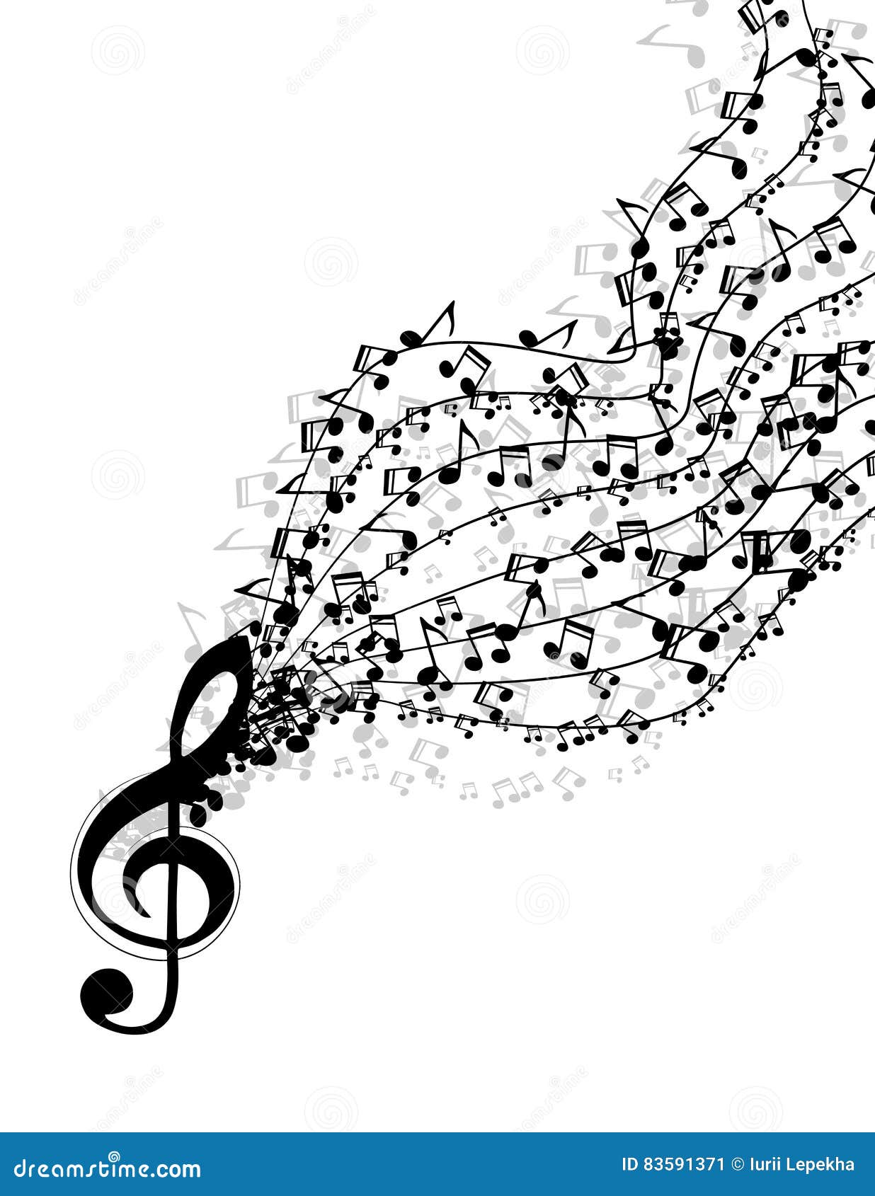 Music notes banner stock illustration. Illustration of grunge - 83591371