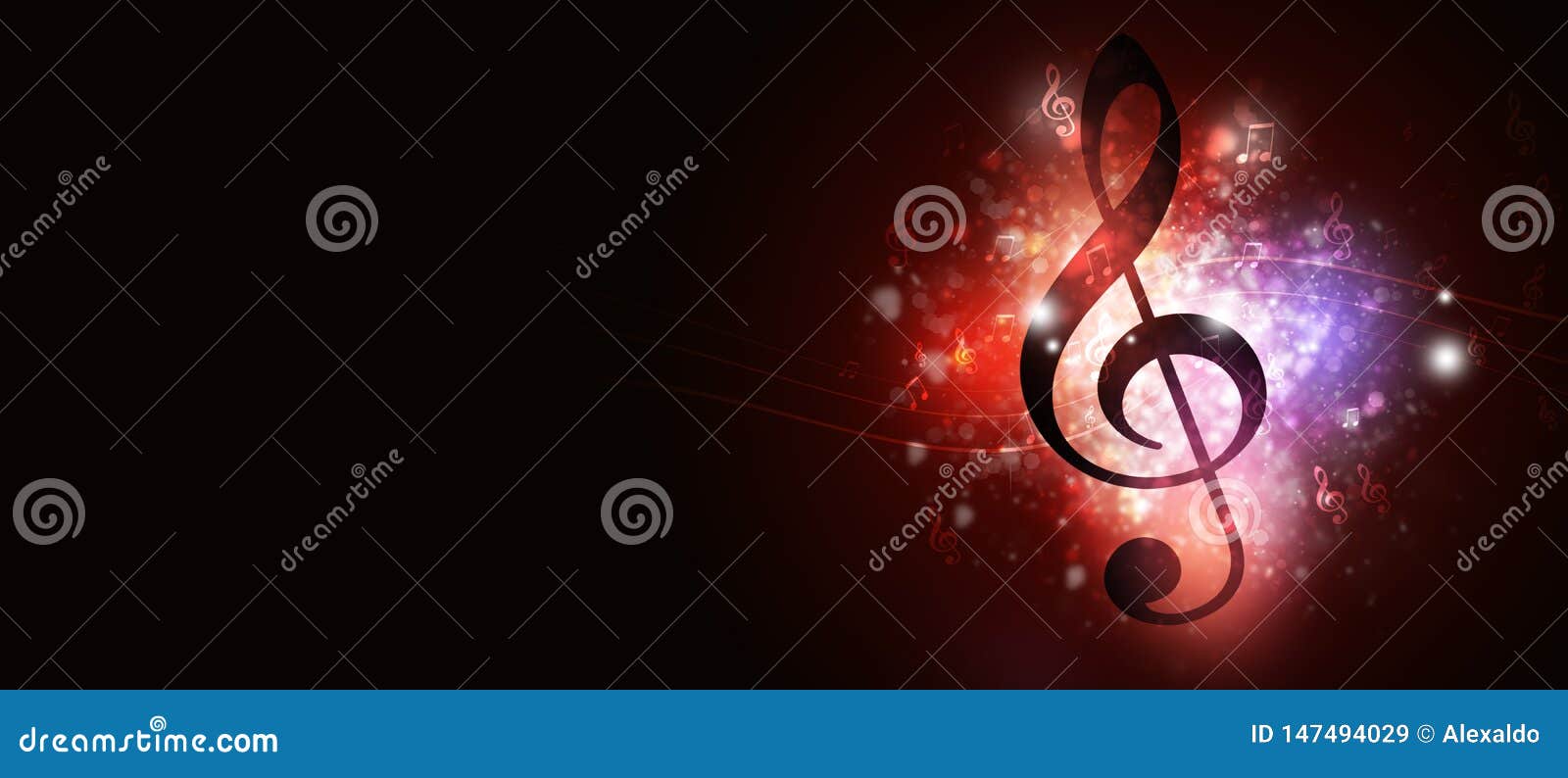 Music notes banner stock illustration. Illustration of joyful - 147494029