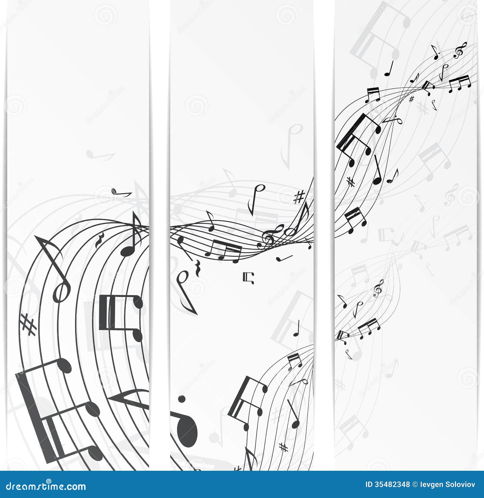 Music notes banner stock vector. Illustration of abstract - 35482348