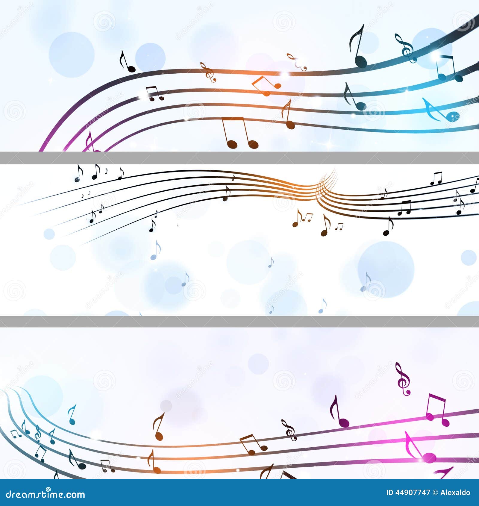 Music Notes Banners stock illustration. Illustration of wave - 44907747