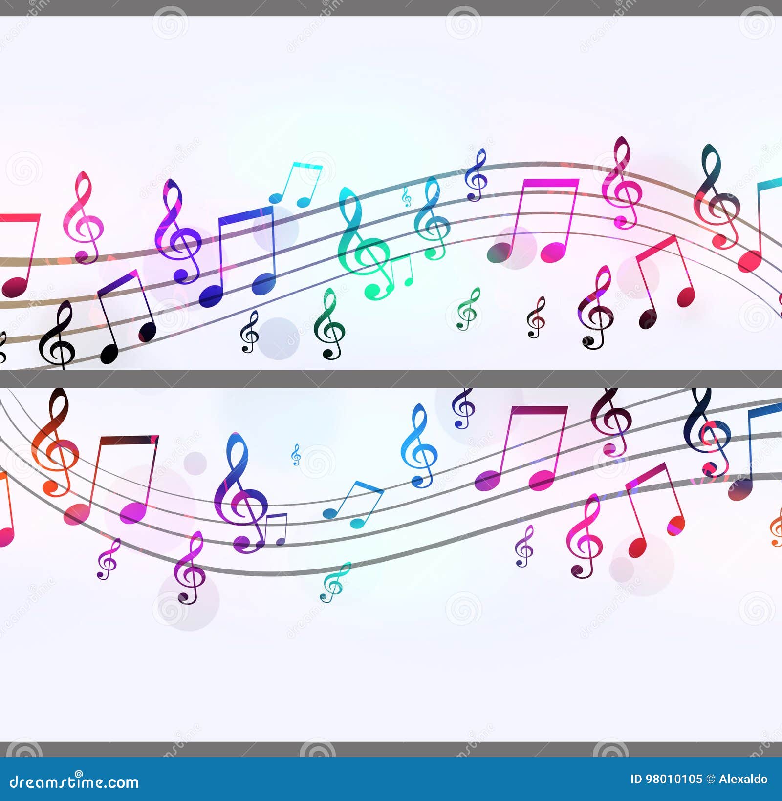 Music Notes Banners stock illustration. Illustration of card - 98010105