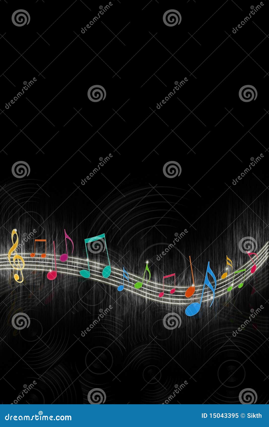 Music Notes on Black stock illustration. Illustration of background ...