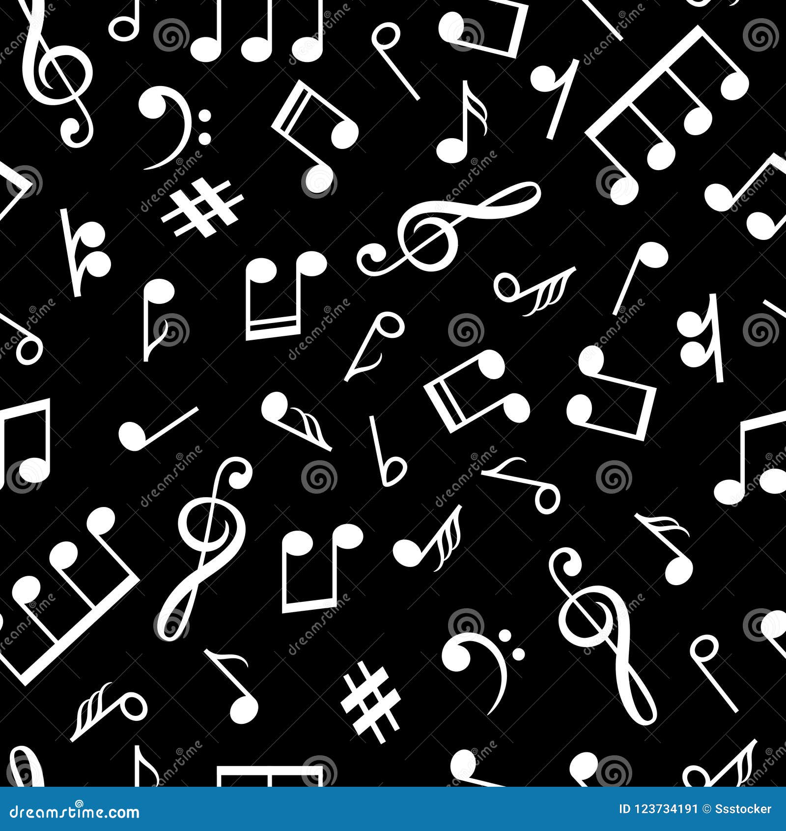 Black And White Music Notes Wallpaper