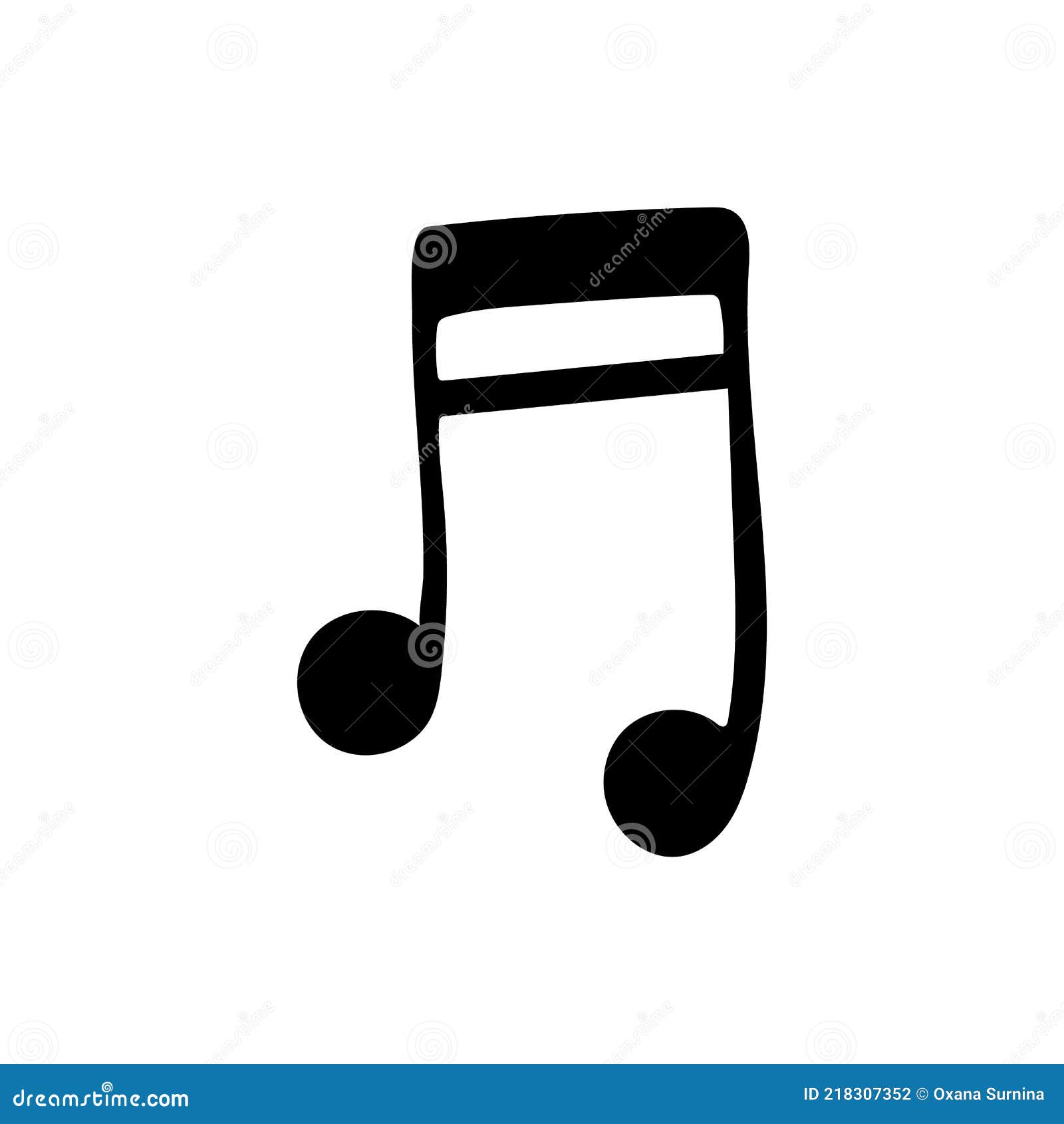 Music Notes in Black and White, Isolated Simple Hand Drawn Vector ...