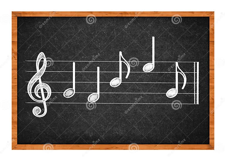 Music notes on blackboard stock illustration. Illustration of ...
