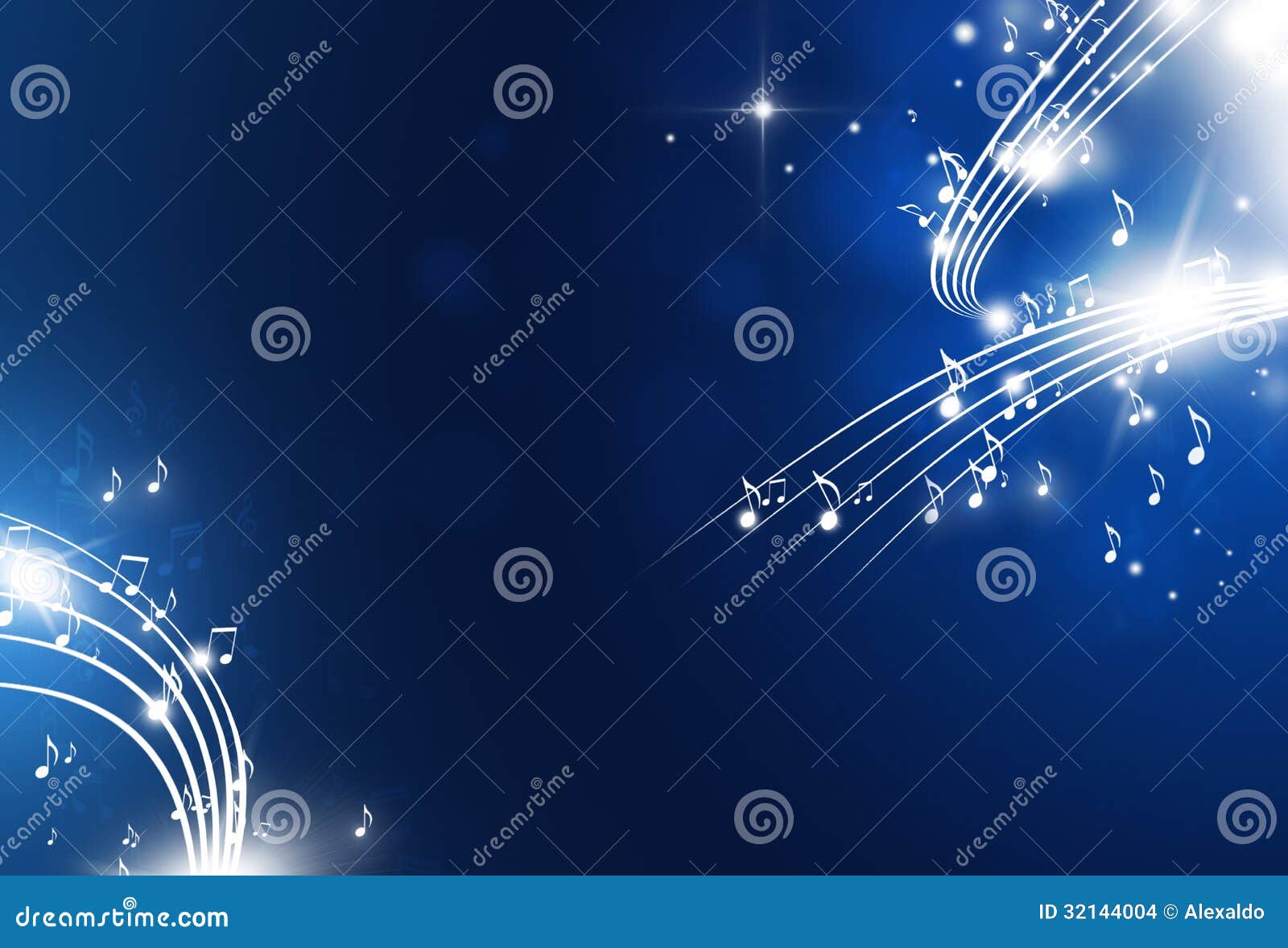 Music Notes Blue Background Stock Illustration - Illustration of blurry ...