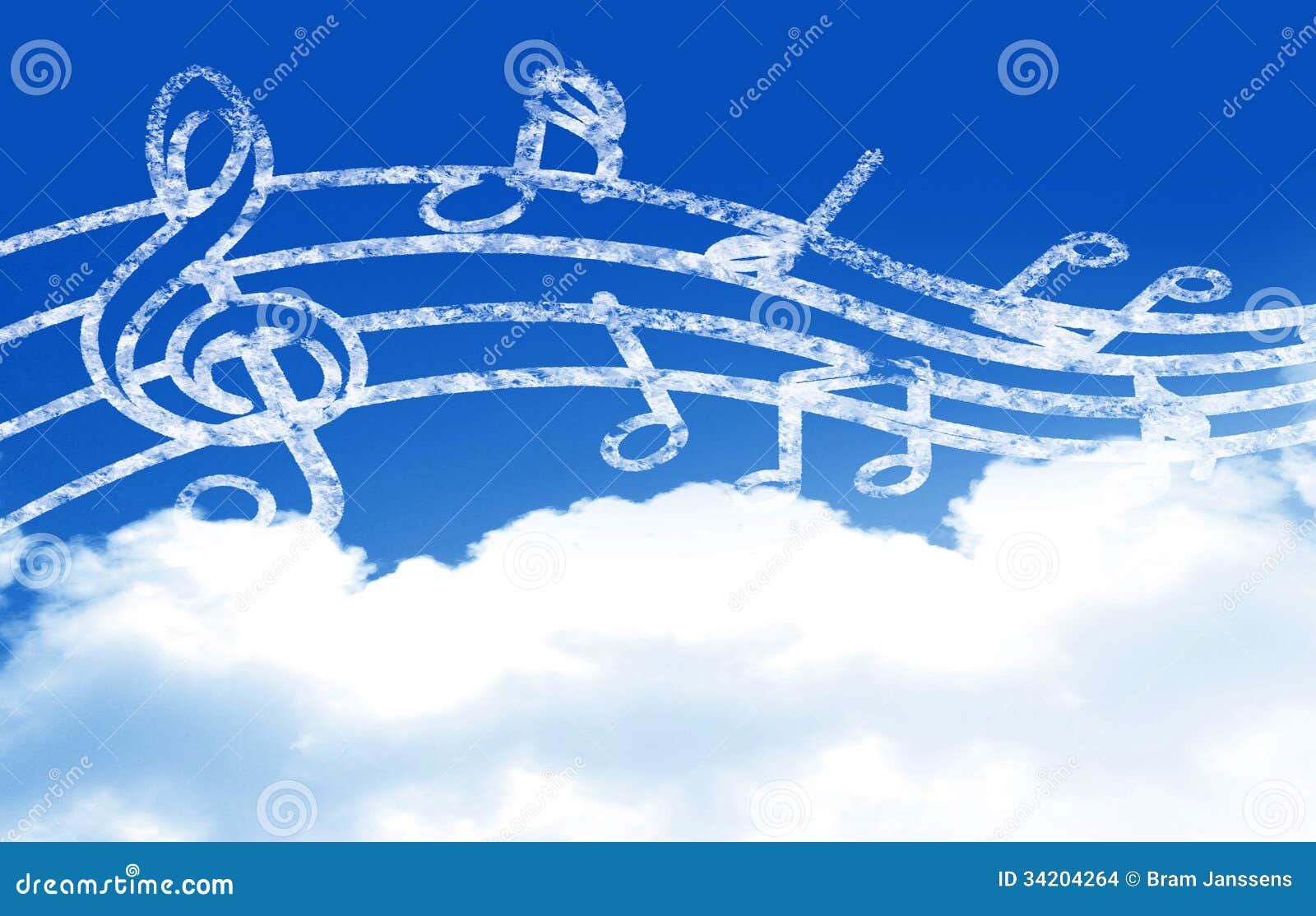Music notes stock illustration. Illustration of cloudscape - 34204264