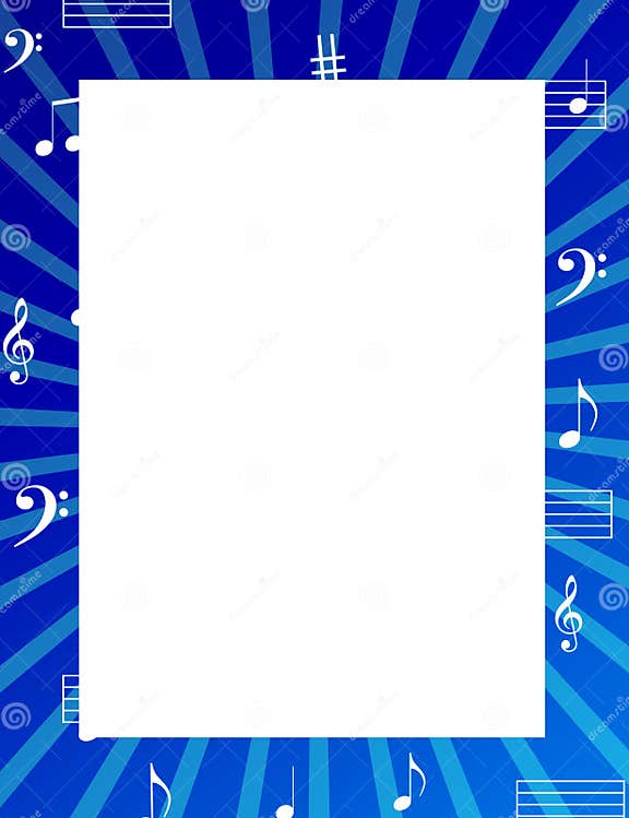 Music notes border / frame stock illustration. Illustration of blue ...