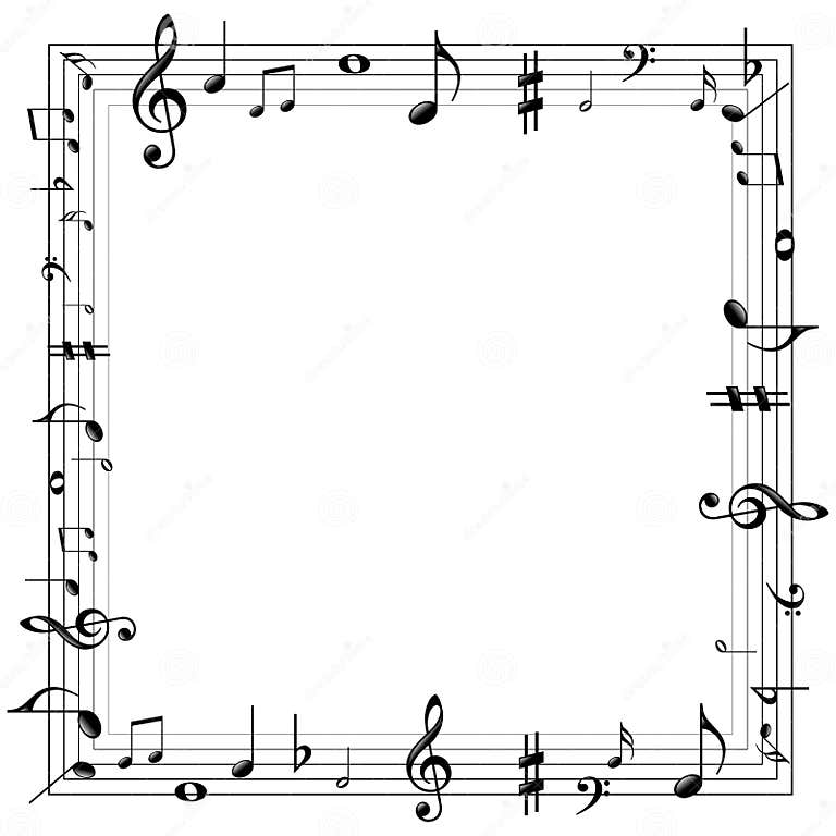 Music notes border stock vector. Illustration of element - 39461259
