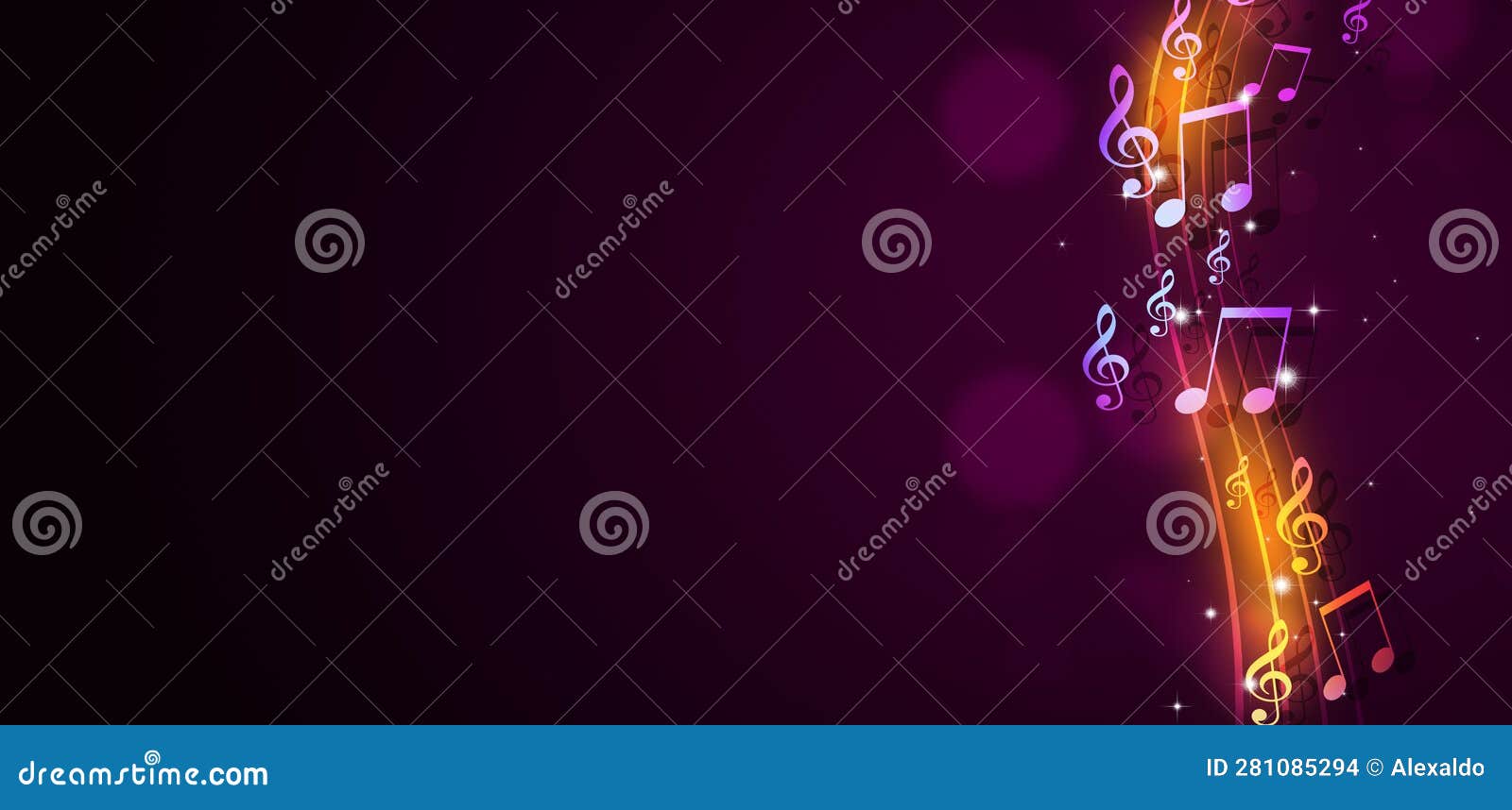 Music Notes Bright Banner for Party Posters Stock Illustration ...