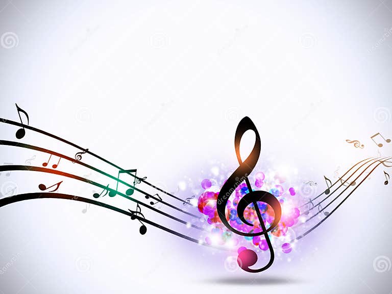 Music Notes Bright Funky Background Stock Illustration - Illustration ...