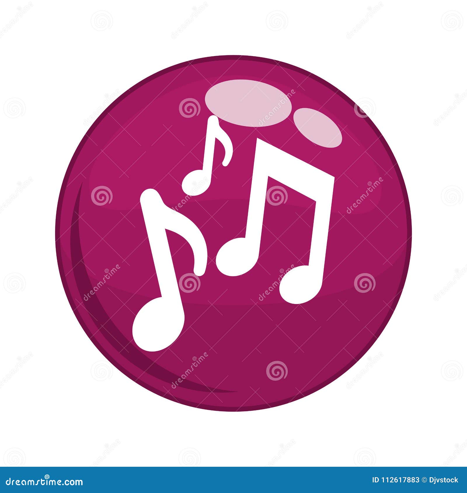 Music notes button icon stock vector. Illustration of button - 112617883