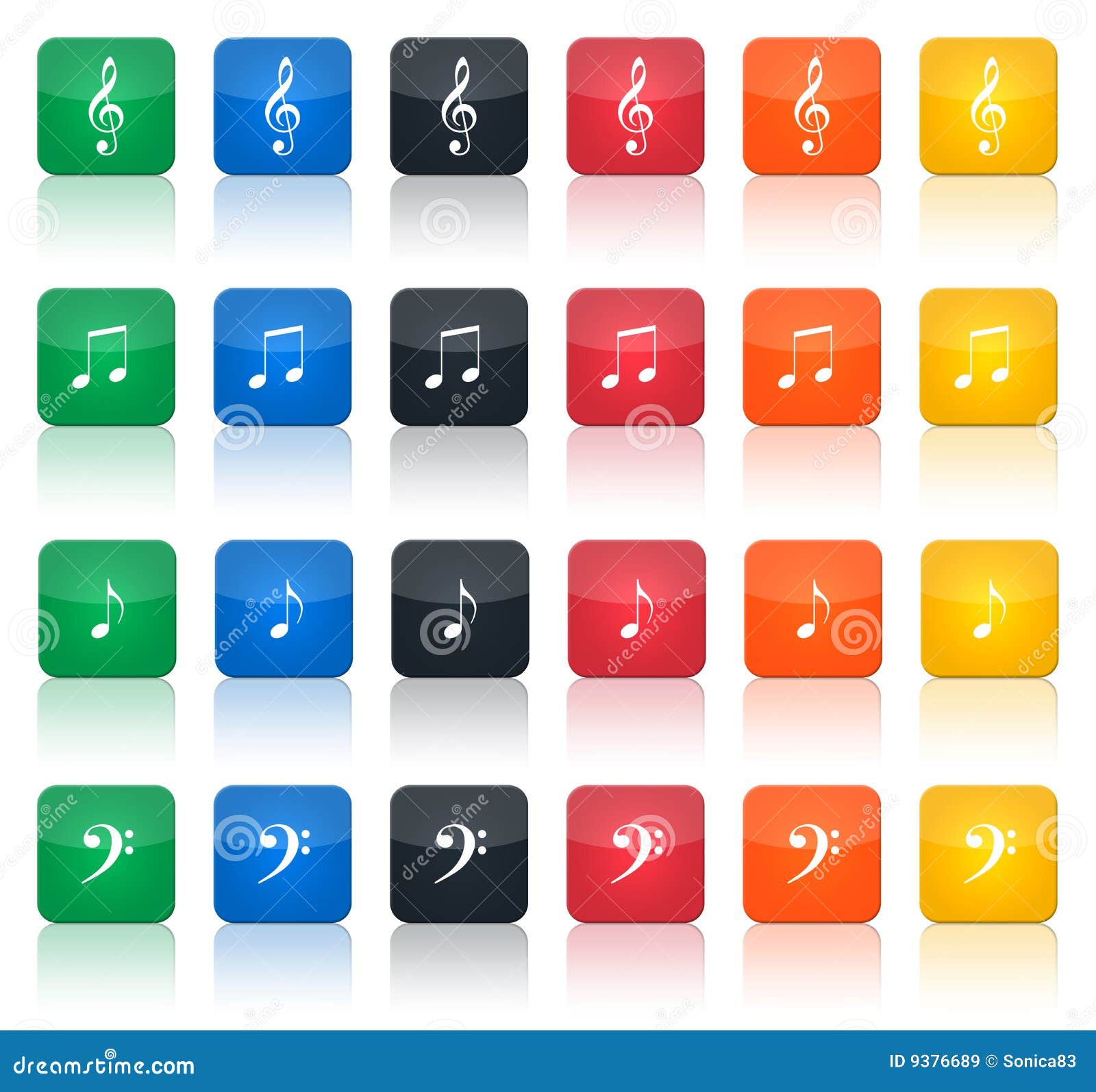 Music notes buttons stock illustration. Illustration of harmony - 9376689