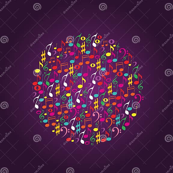 Music notes circle stock vector. Illustration of object - 32166229