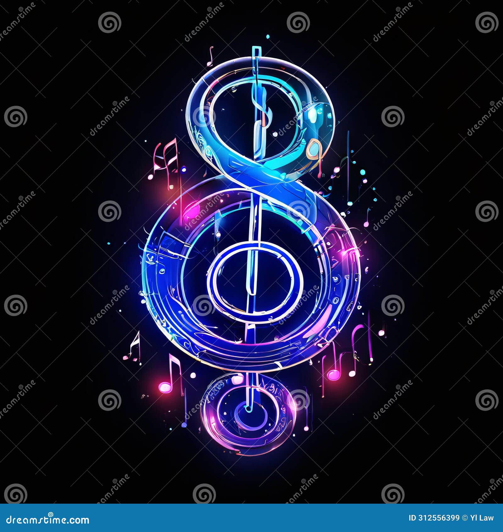 Music Notes and Clef Incorporate Musical Elements Stock Illustration ...
