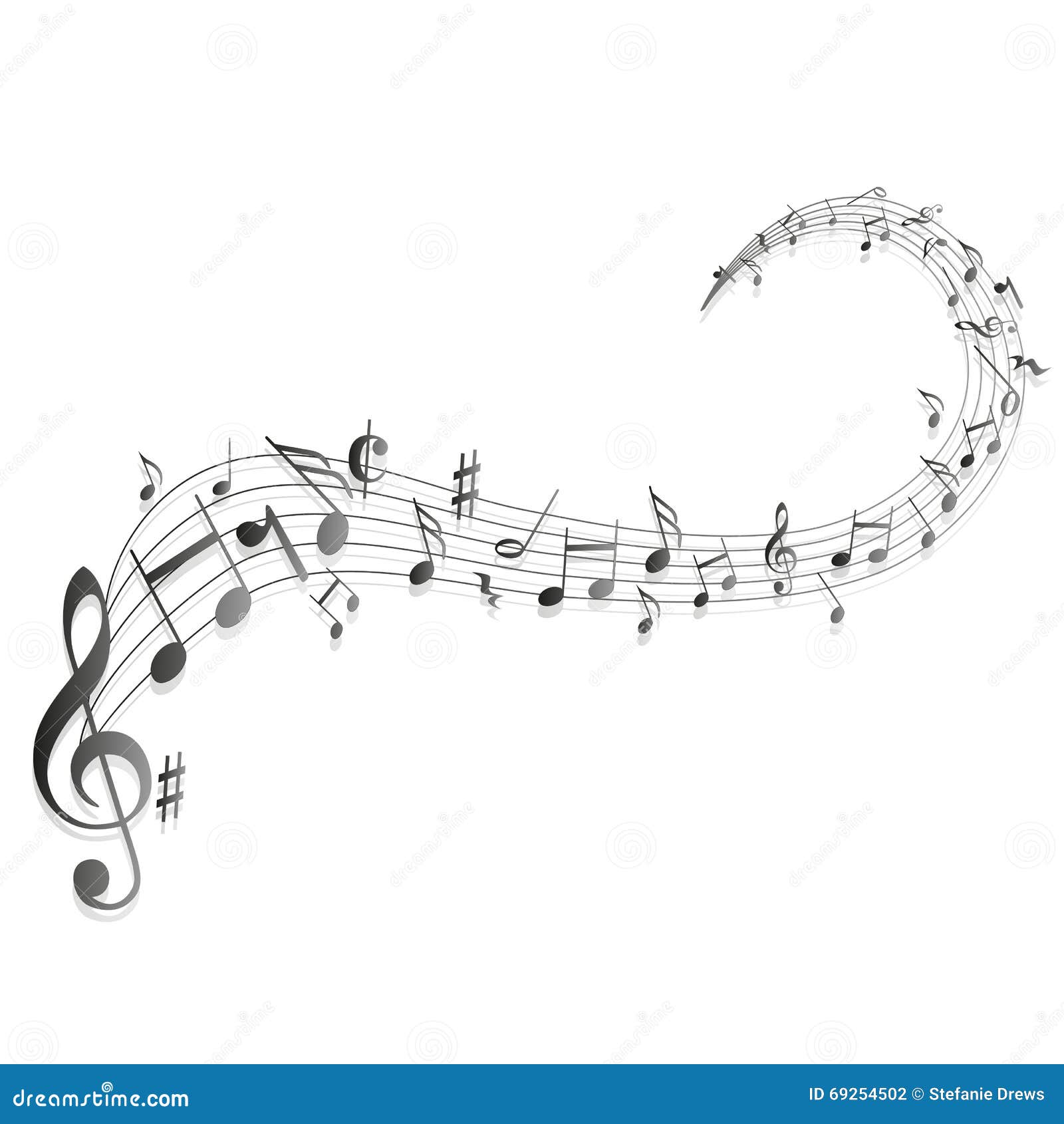 Music Notes Clef stock vector. Illustration of contacts - 69254502