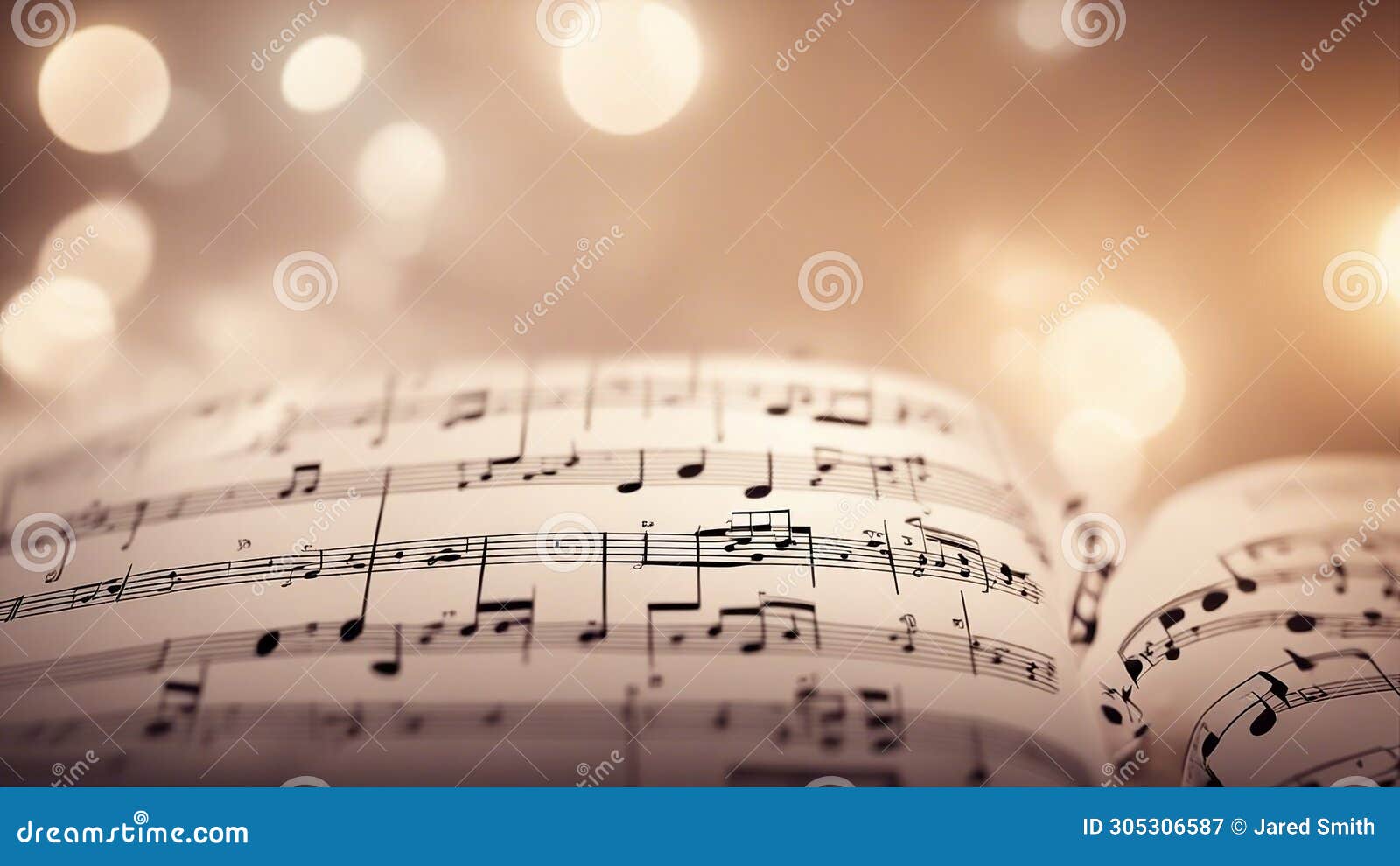 Music Notes a Close Up of a Sheet with Music Notes Stock Illustration ...