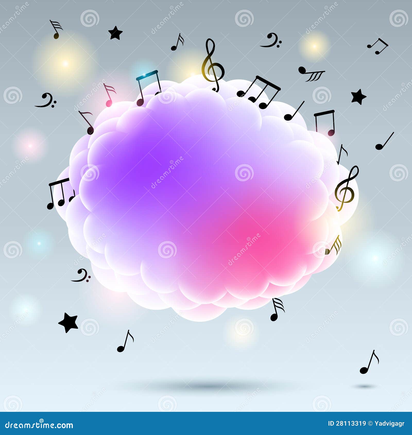 Music notes with cloud stock vector. Illustration of musical - 28113319