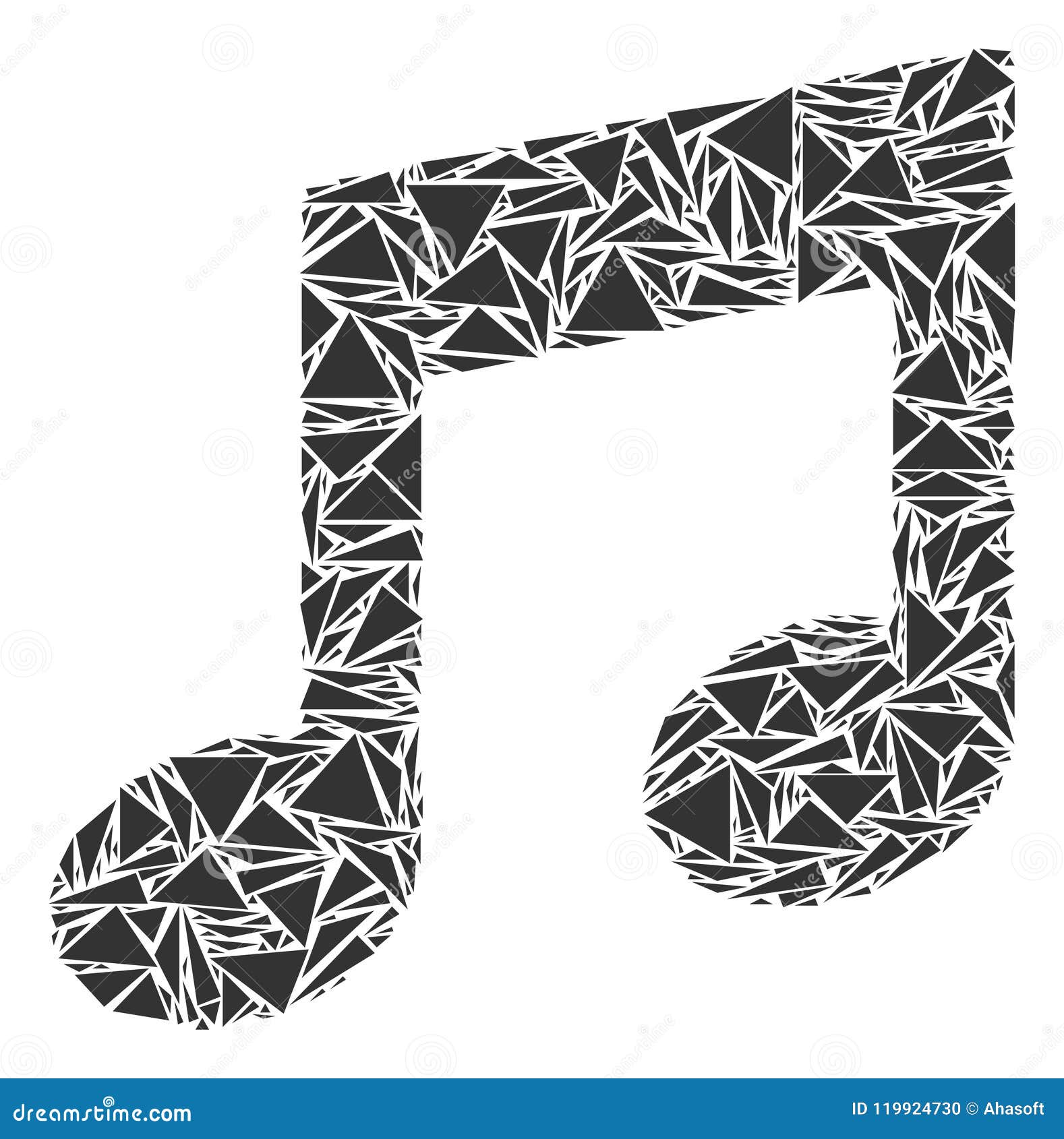 Music Notes Collage of Triangles Stock Vector - Illustration of ...